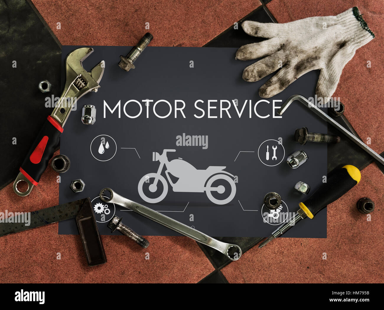 Motor Service Maintenance Motorbike Concept Stock Photo - Alamy
