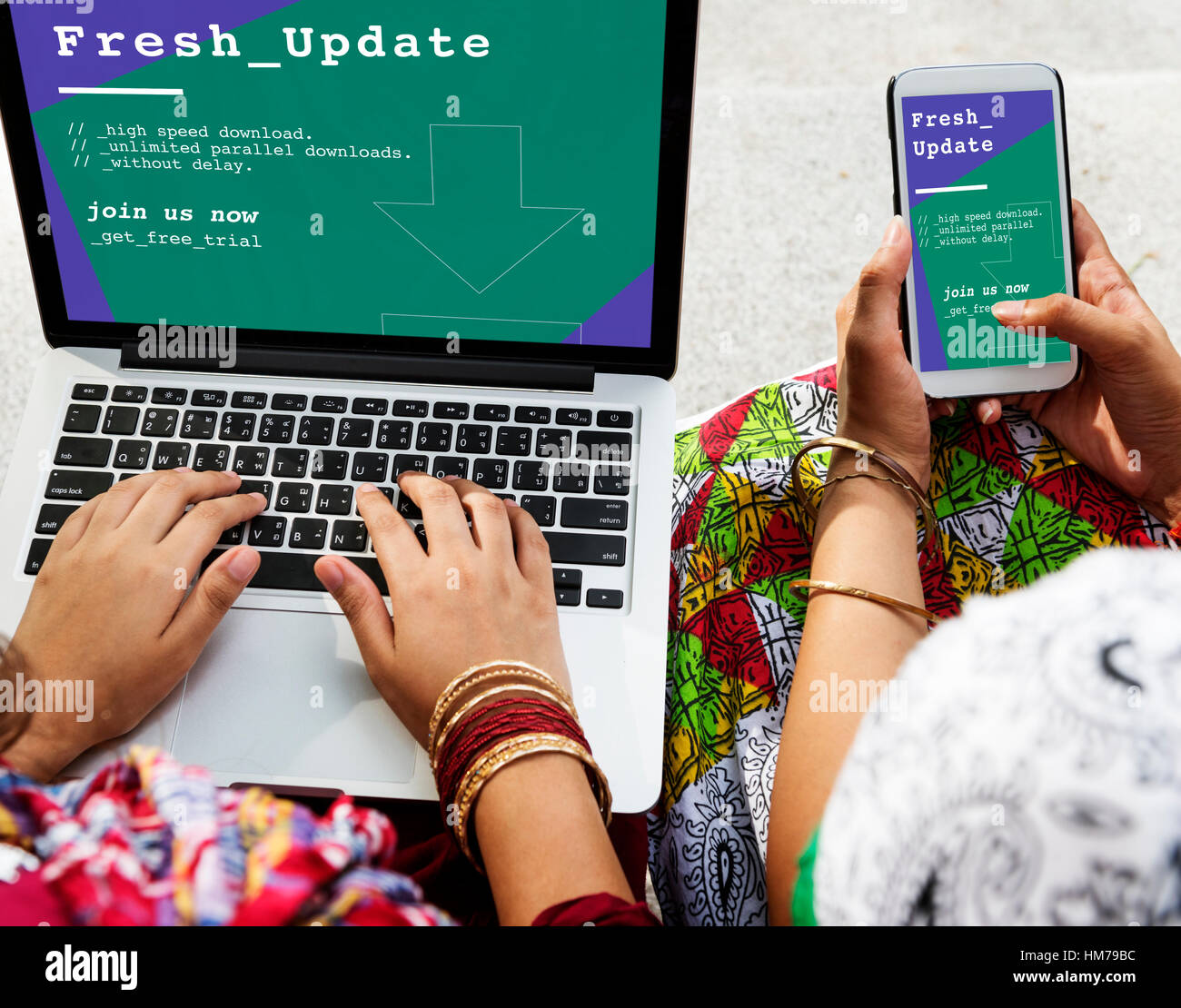 Fresh Update Modern Technology Concept Stock Photo - Alamy