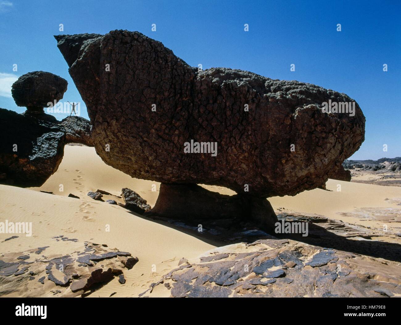 Eroded formations, Hoggar Mountains (Ahaggar), mountain range formed ...