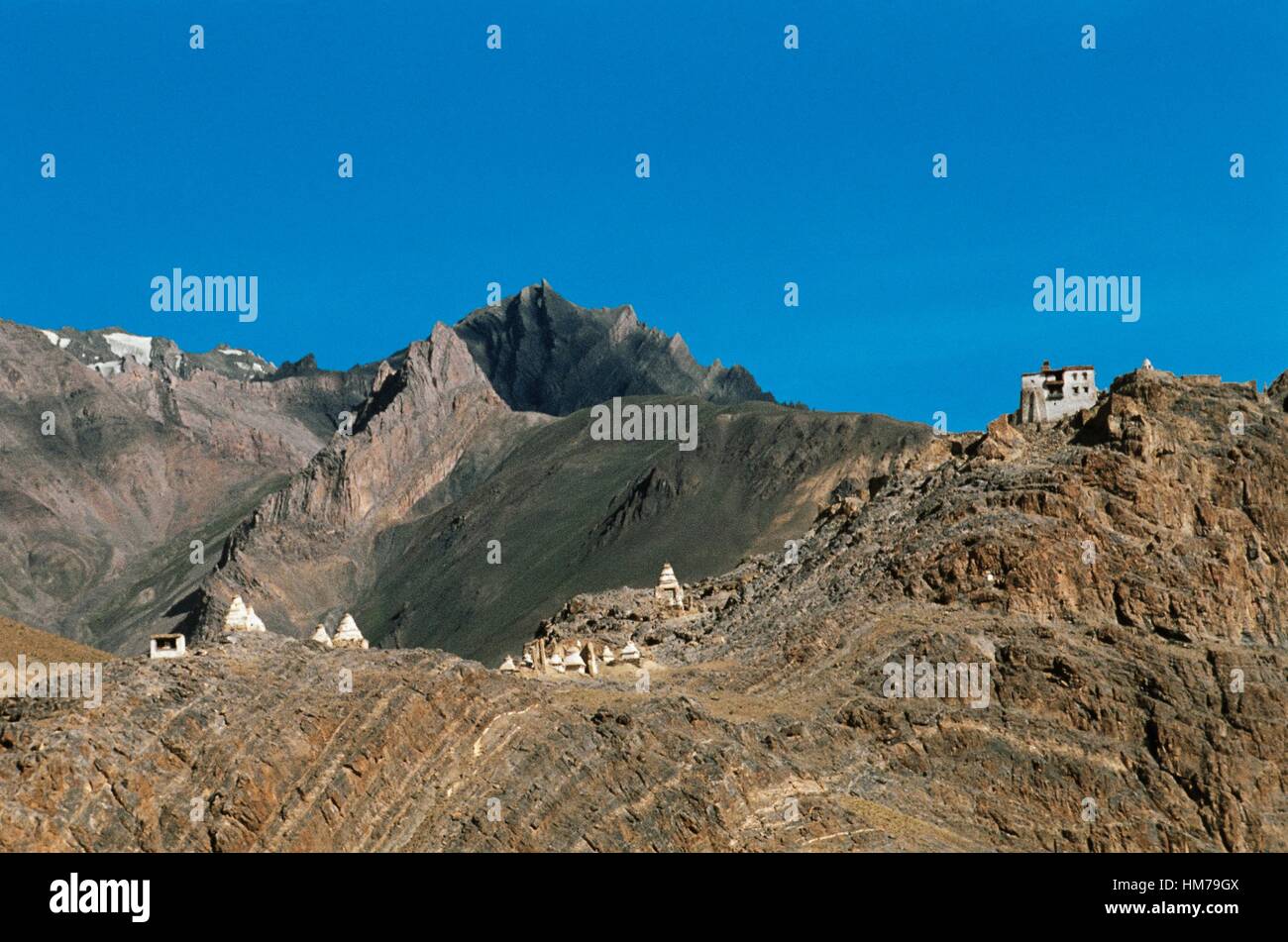 Monastery and chorten, Zanskar, Himalayas, Nepal Stock Photo - Alamy