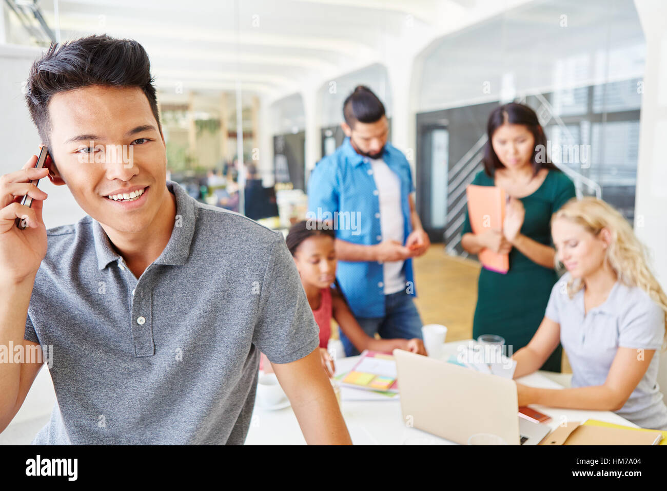 Phone during meeting hi-res stock photography and images - Alamy