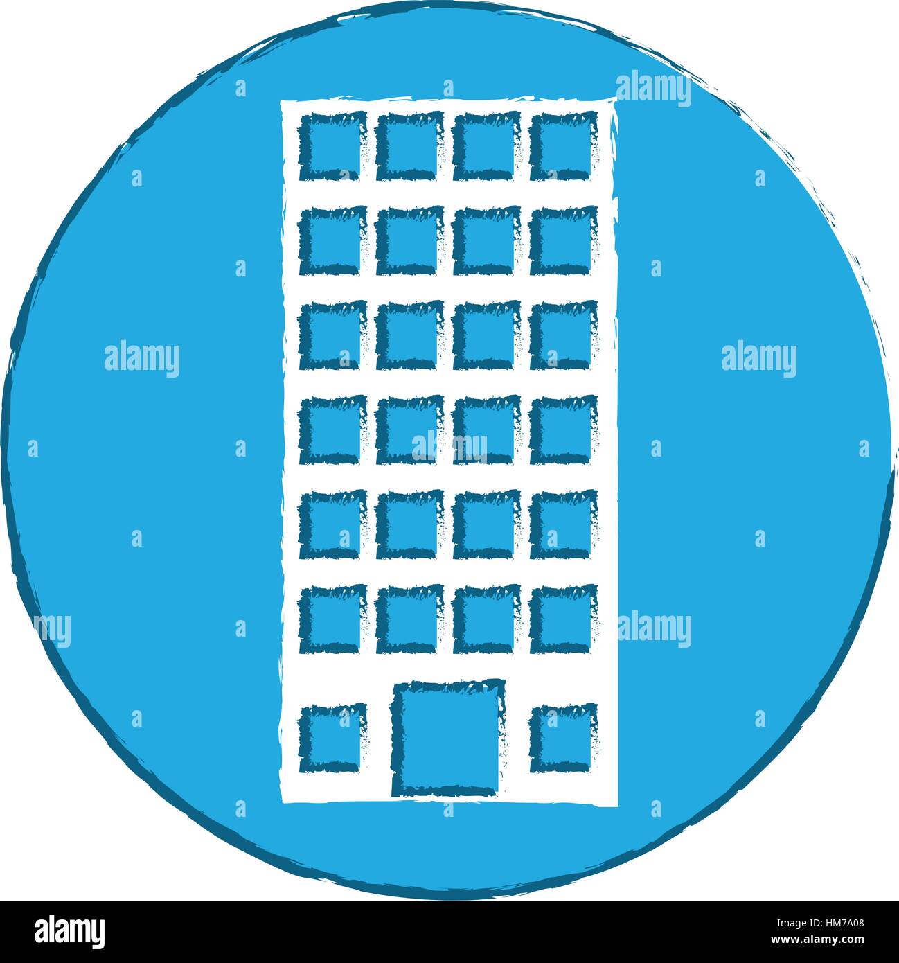 emblem city building line sticker image icon, vector illustration Stock ...