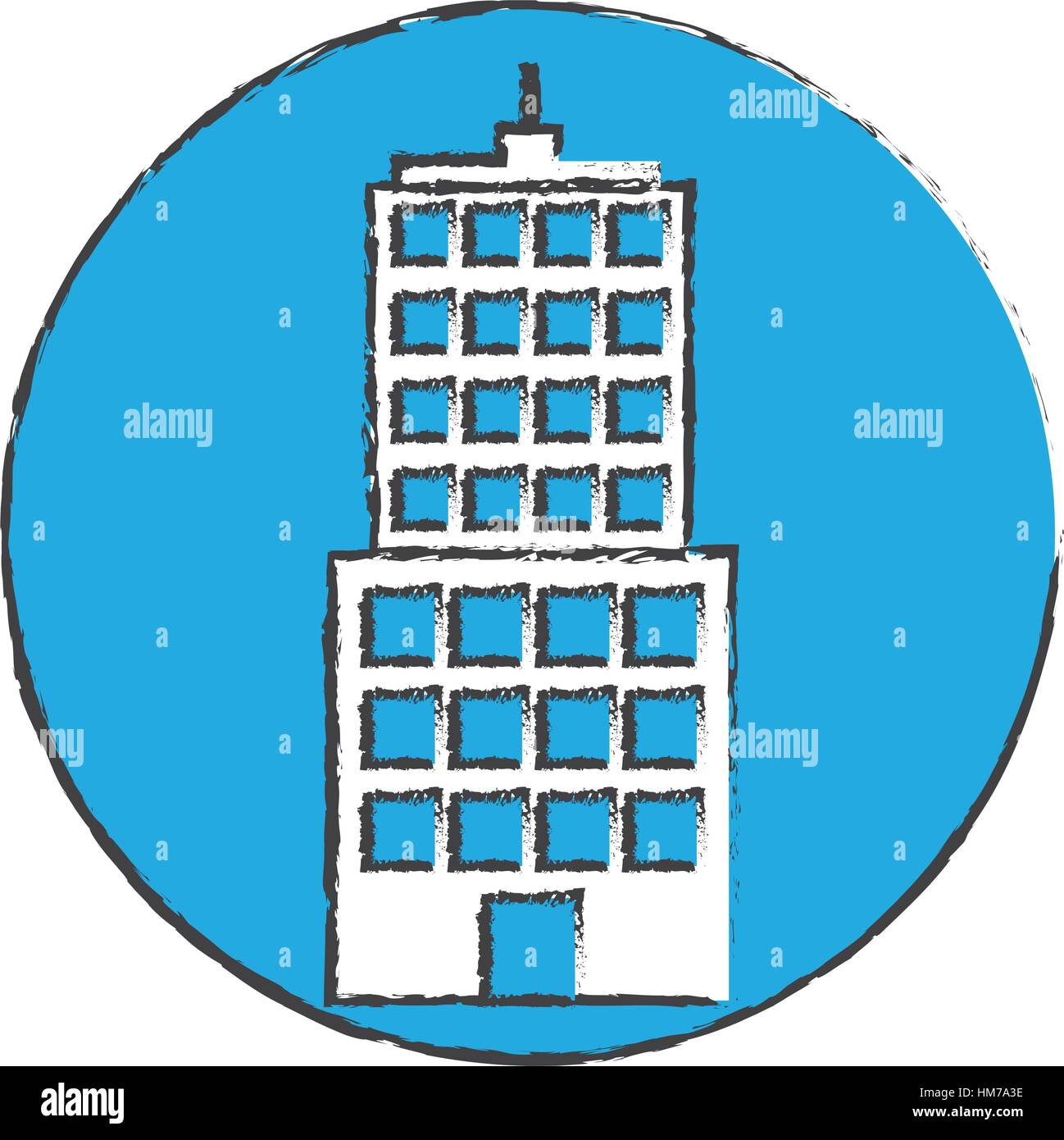 emblem city building line sticker image icon, vector illustration Stock ...