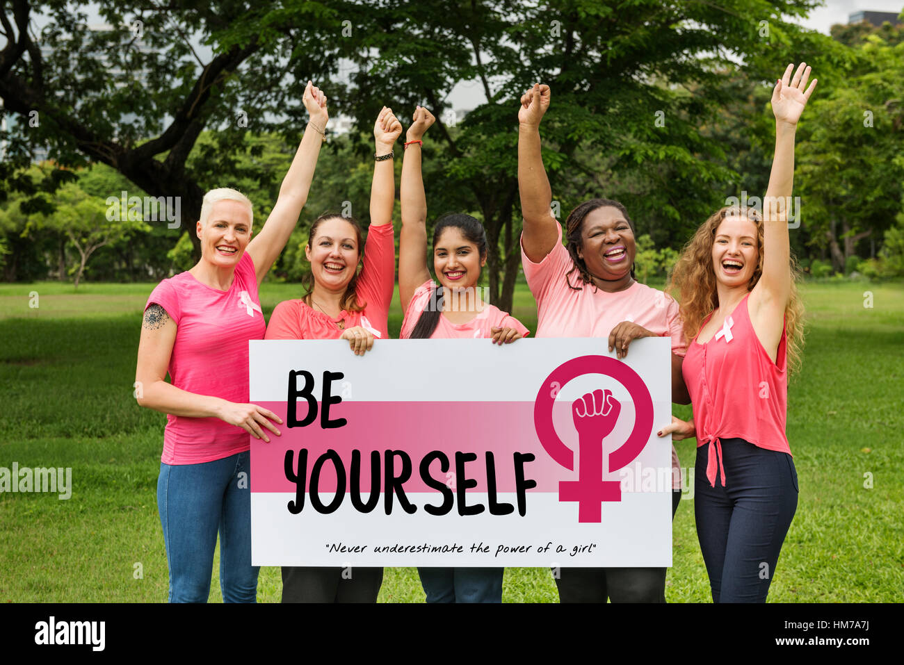 Women Girl Power Feminism Equal Opportunity Concept Stock Photo - Alamy
