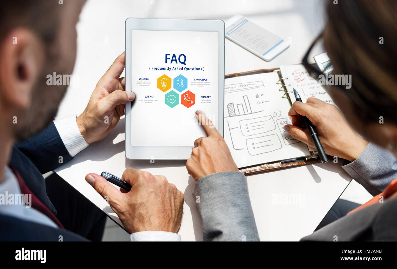 Customer Service FAQs Illustration Concept Stock Photo - Alamy