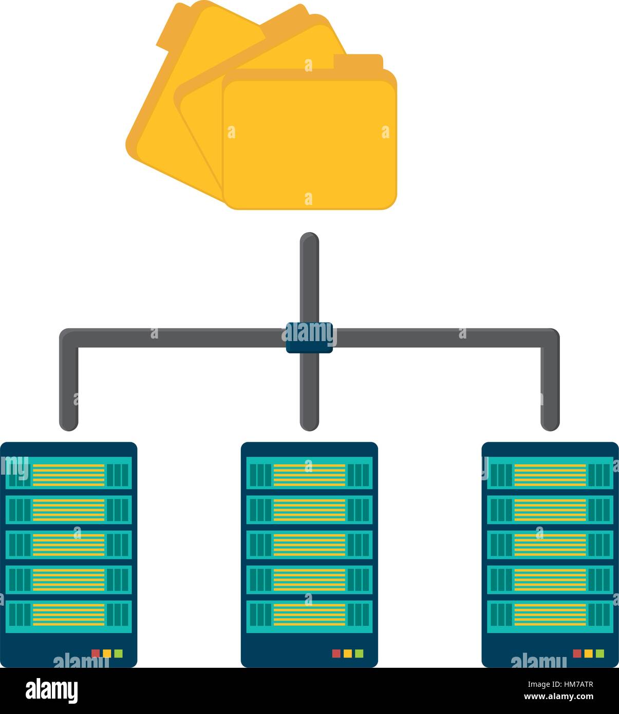 shared archived folders data center related, vector illustration Stock ...