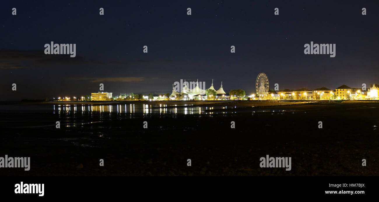Minehead Seafront At Night Looking Towards Butlins With The Big Wheel ...