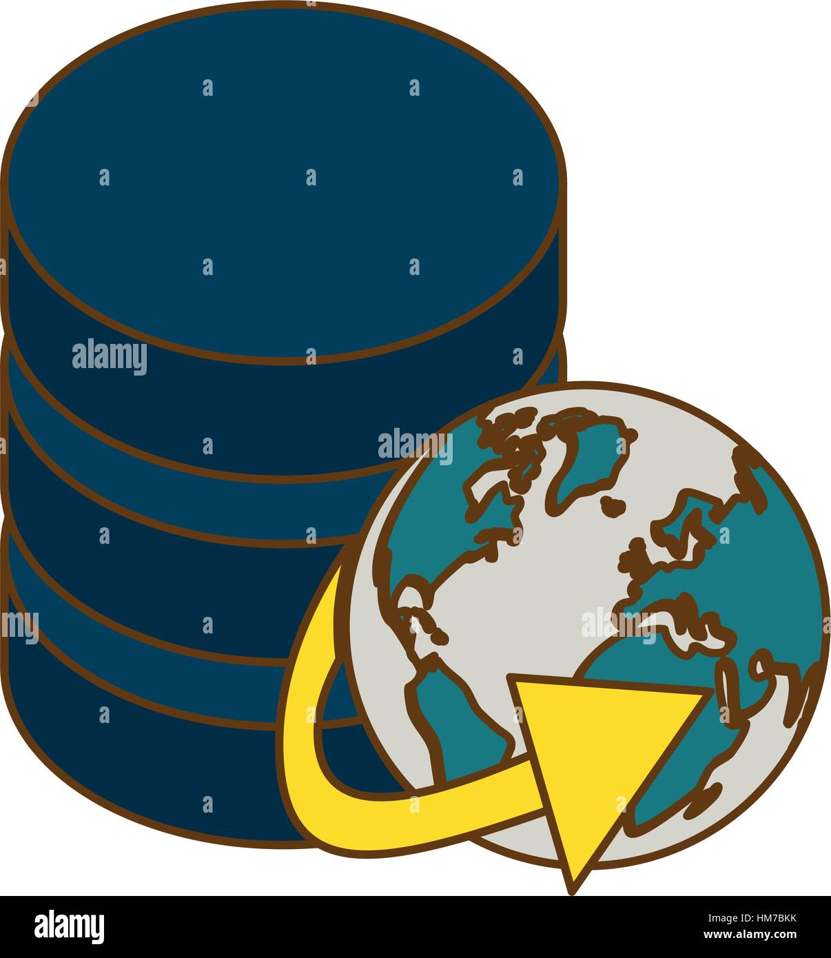 database globe connections network design, vector illustration icon ...