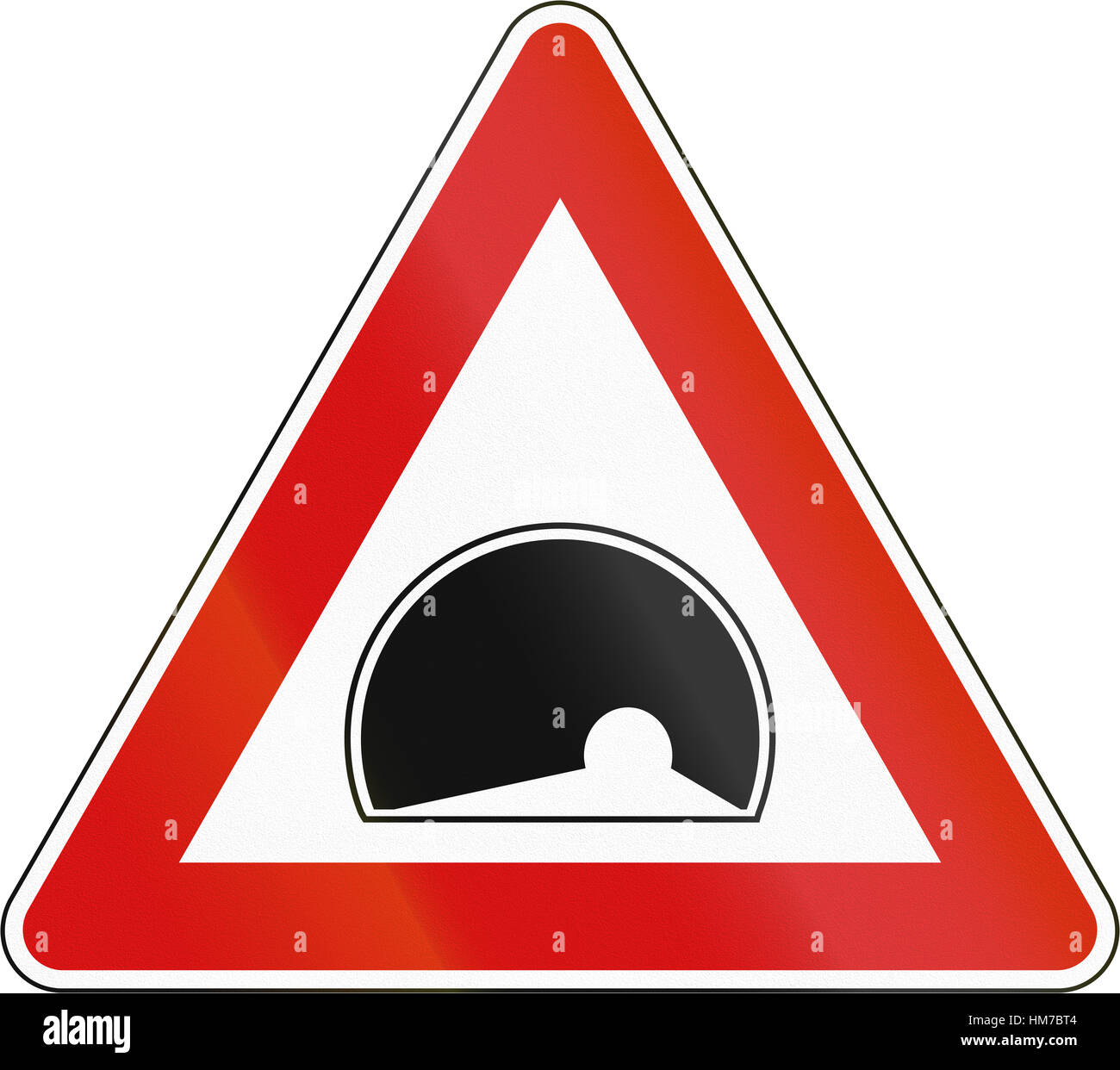 Slovenian road warning sign - Tunnel ahead Stock Photo - Alamy