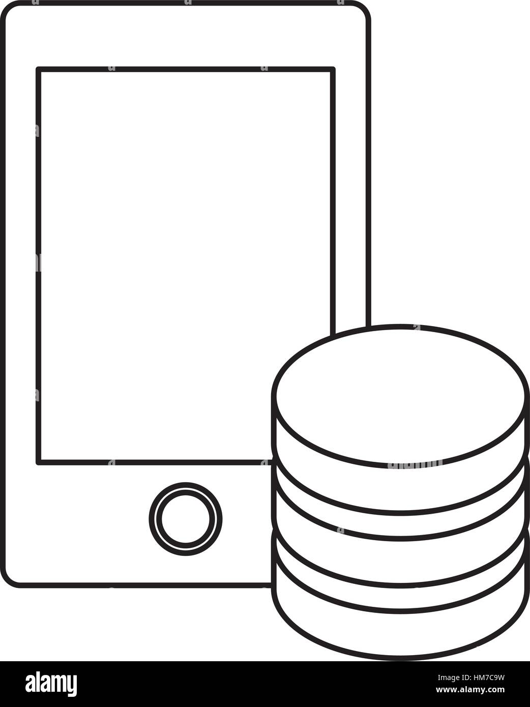 figure optimization server smartphone database icon, vector ...