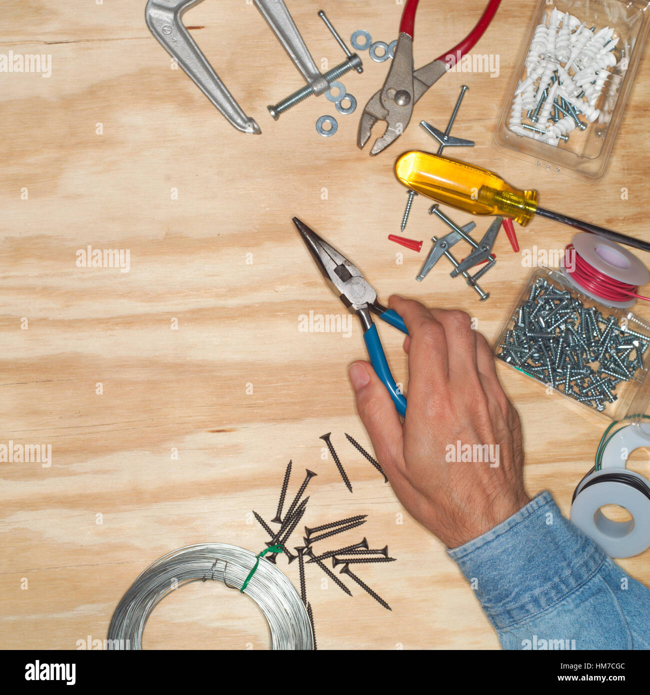 Close up human hand repairing hi-res stock photography and images - Alamy