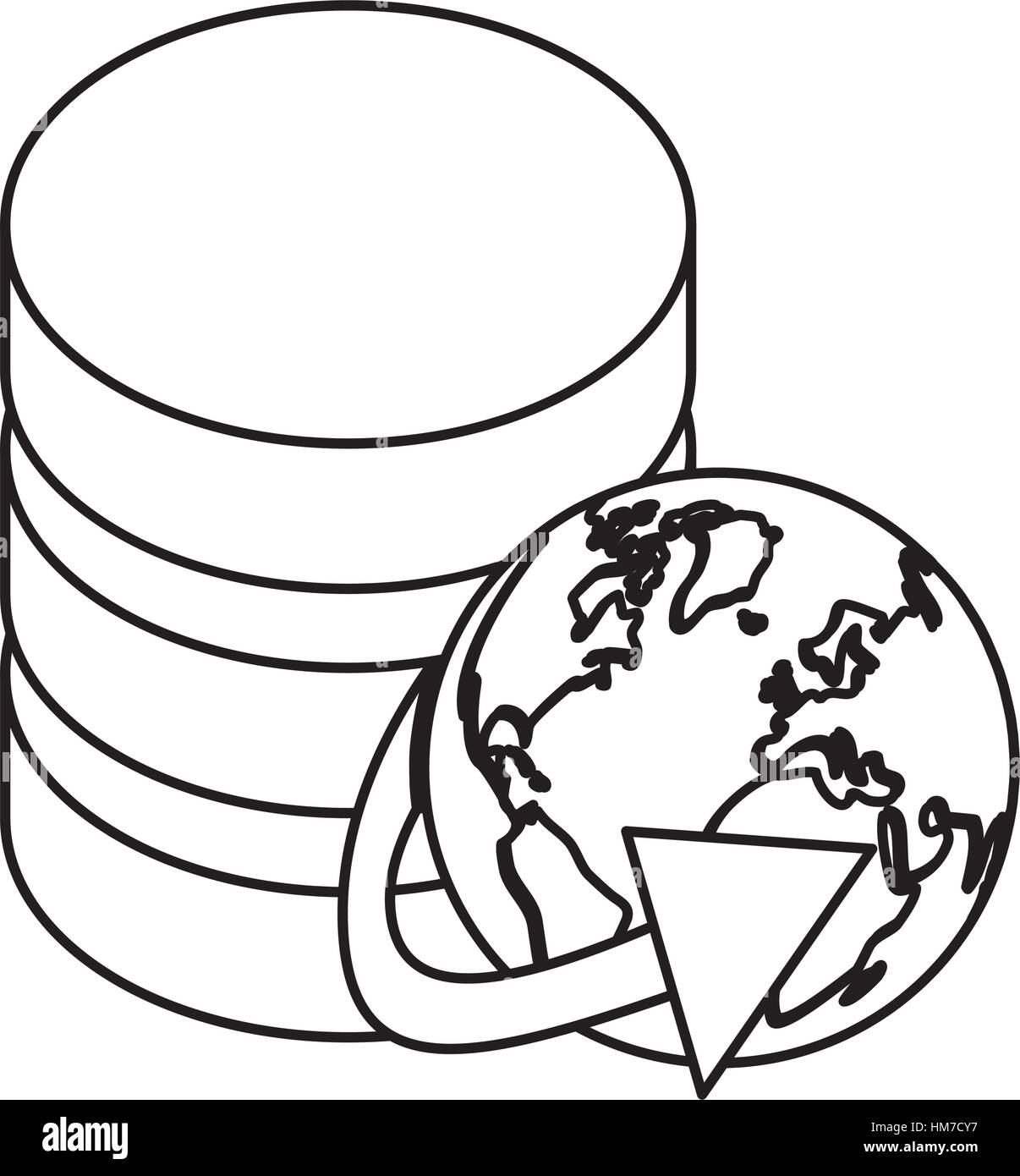 figure database globe connections network design, vector illustration ... figure database globe connections network design, vector illustration ...