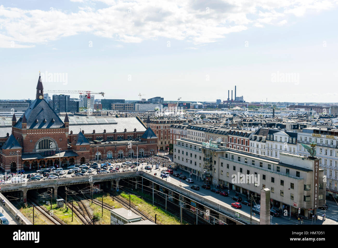 An aerial view of the Copenhagen Central Train Station Stock Photo - Alamy