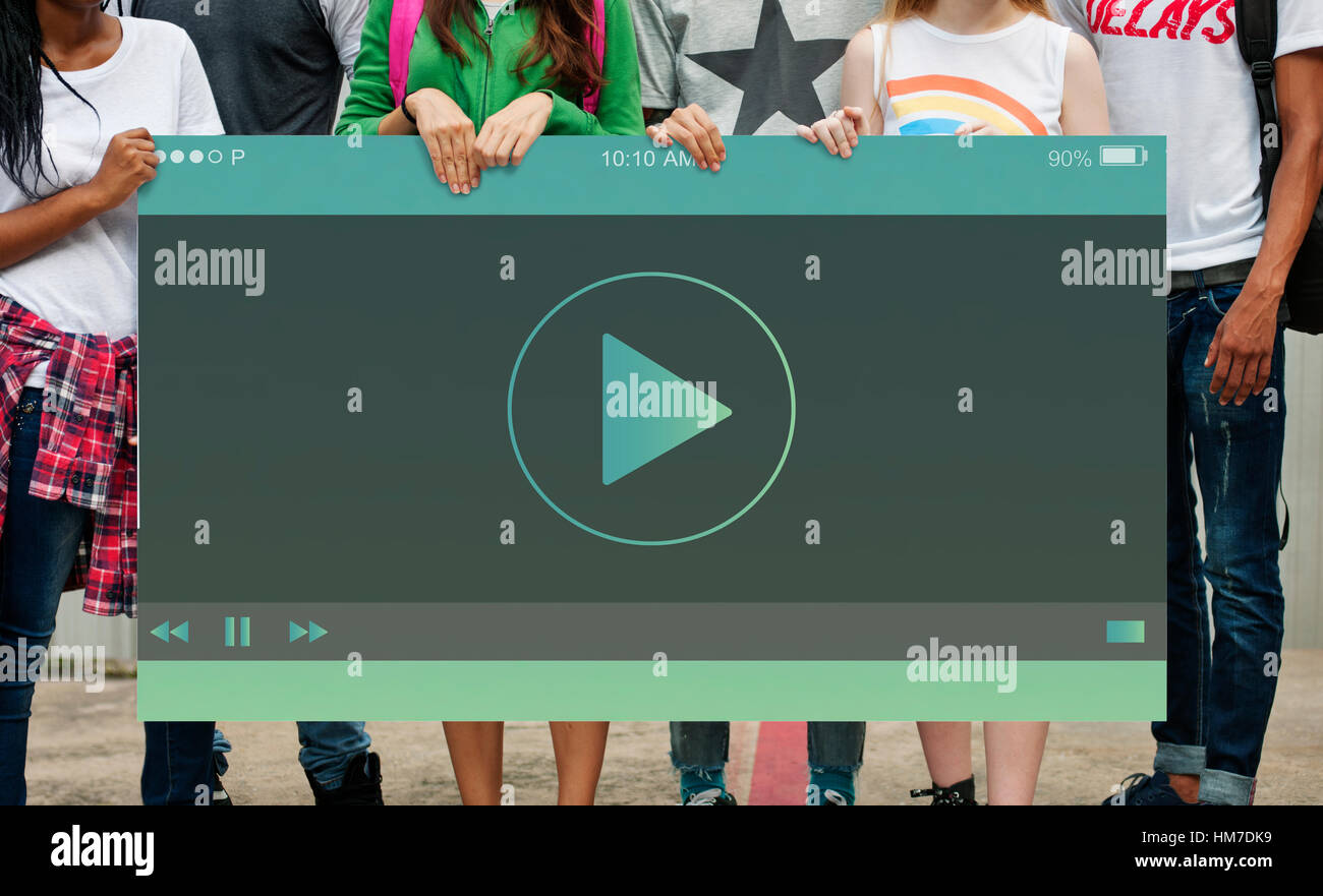 Music Video Player Multimedia Concept Stock Photo - Alamy