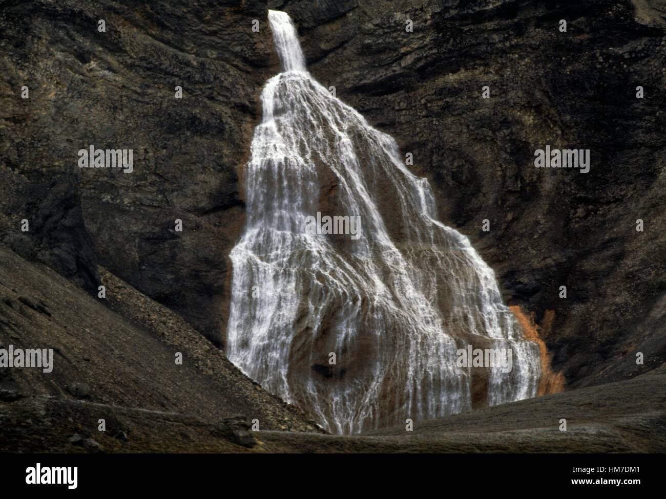 Waterfalls Rauoufossar in Fjallabak nature reserve, Iceland Stock Photo ...