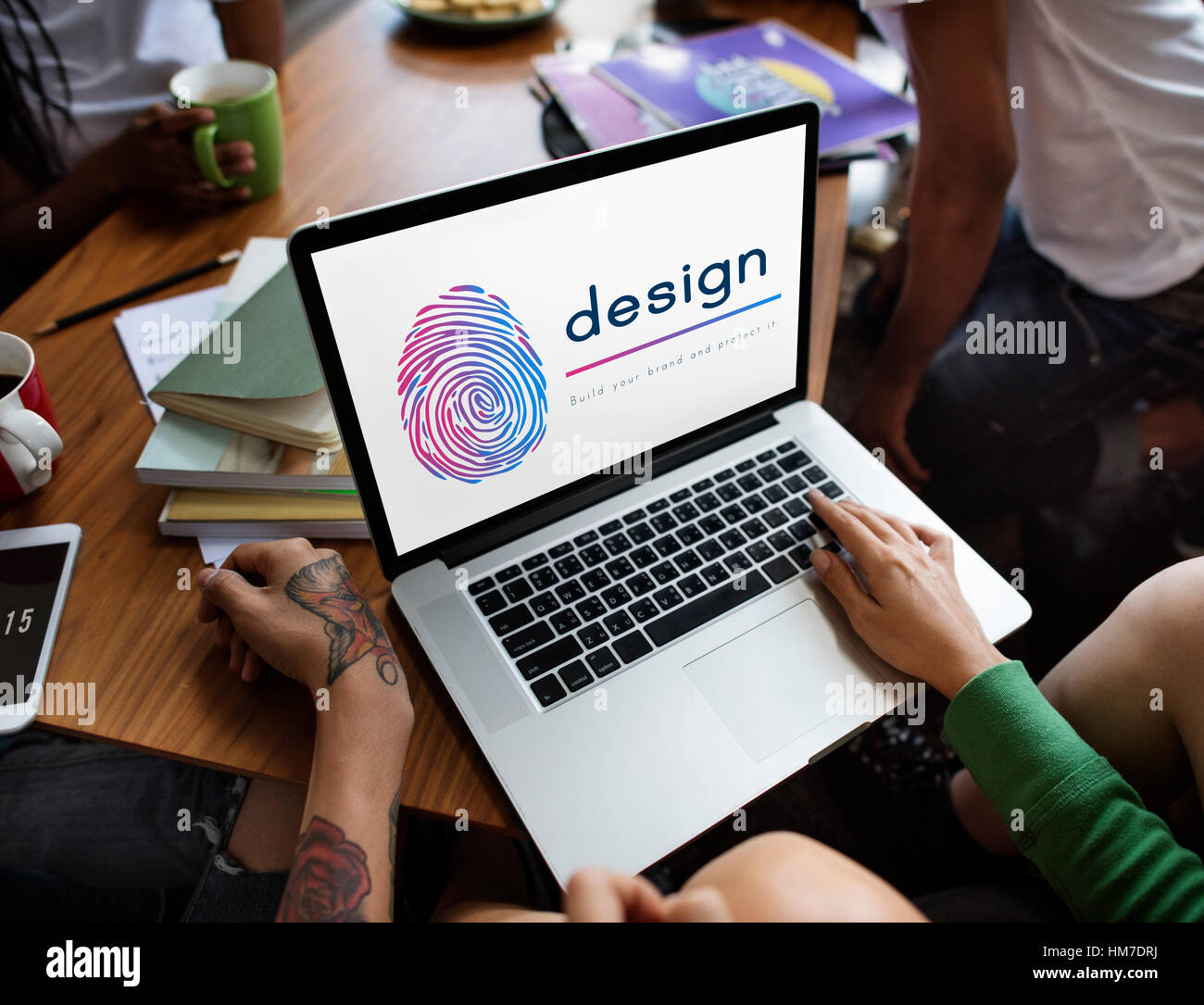 design-logo-patent-fingerprint-concept-stock-photo-alamy