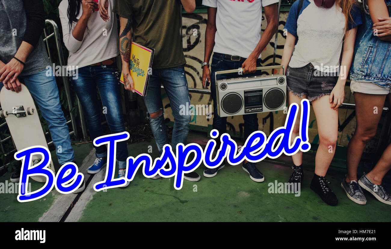 Inspire inspiration positivity word concept Stock Photo - Alamy