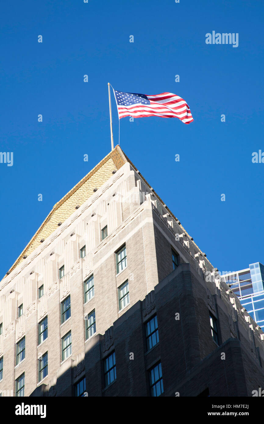 The United States Flag flying above 160 Federal Street Boston ...