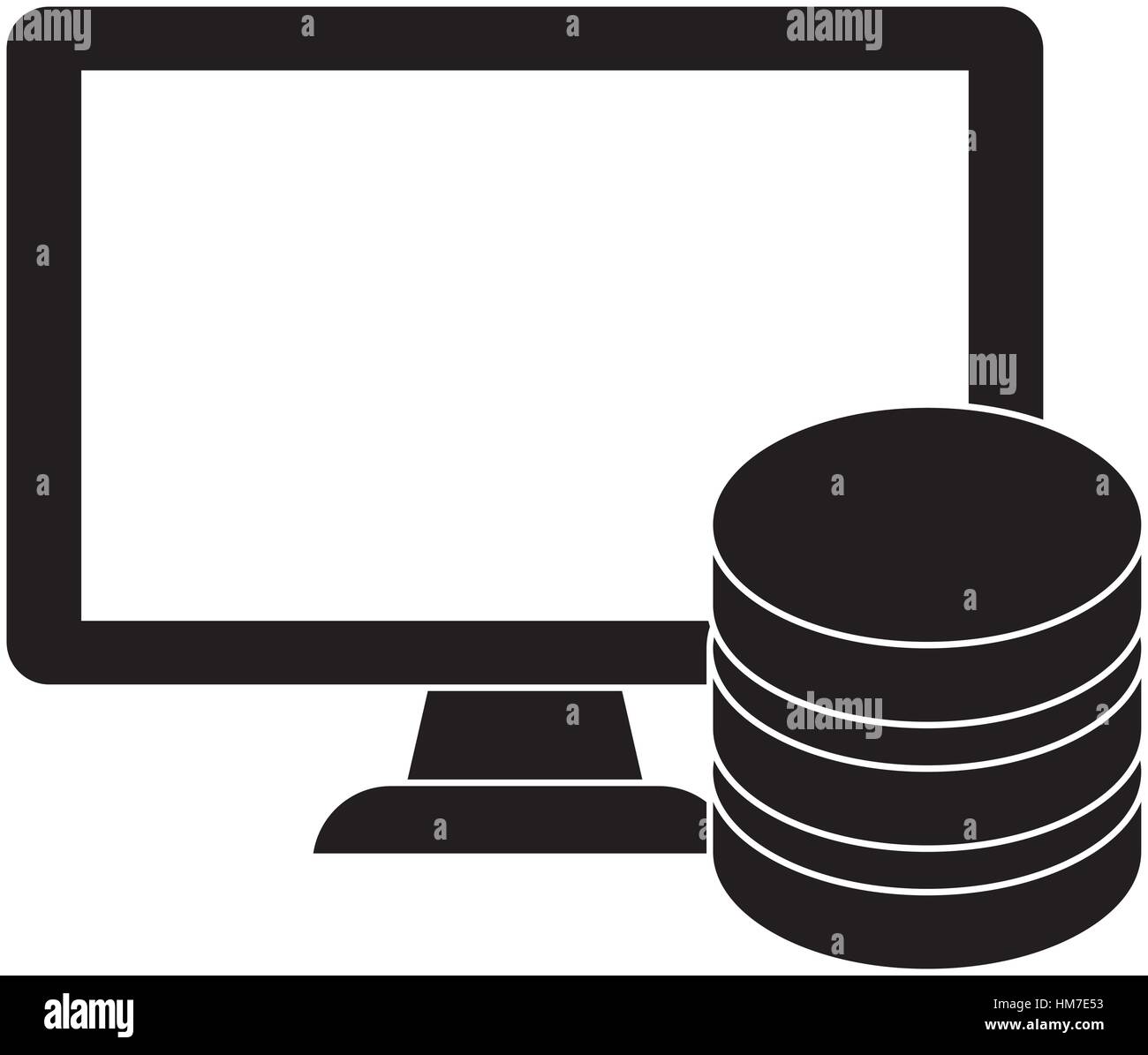 black connected computer databese server banner design, vector ...