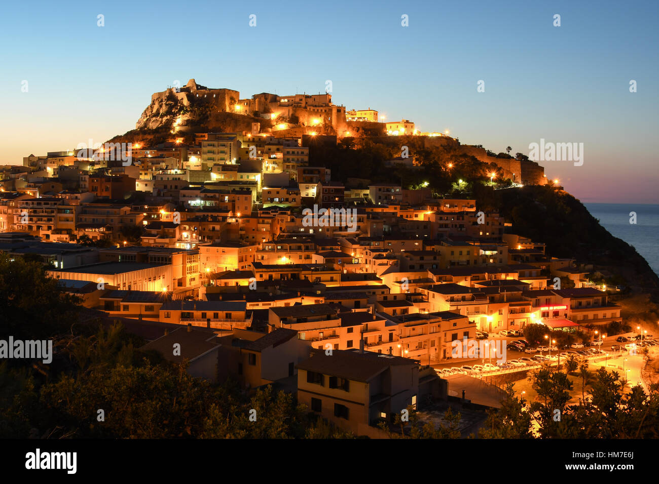 The old town of Castelsardo with a castle Stock Photo - Alamy