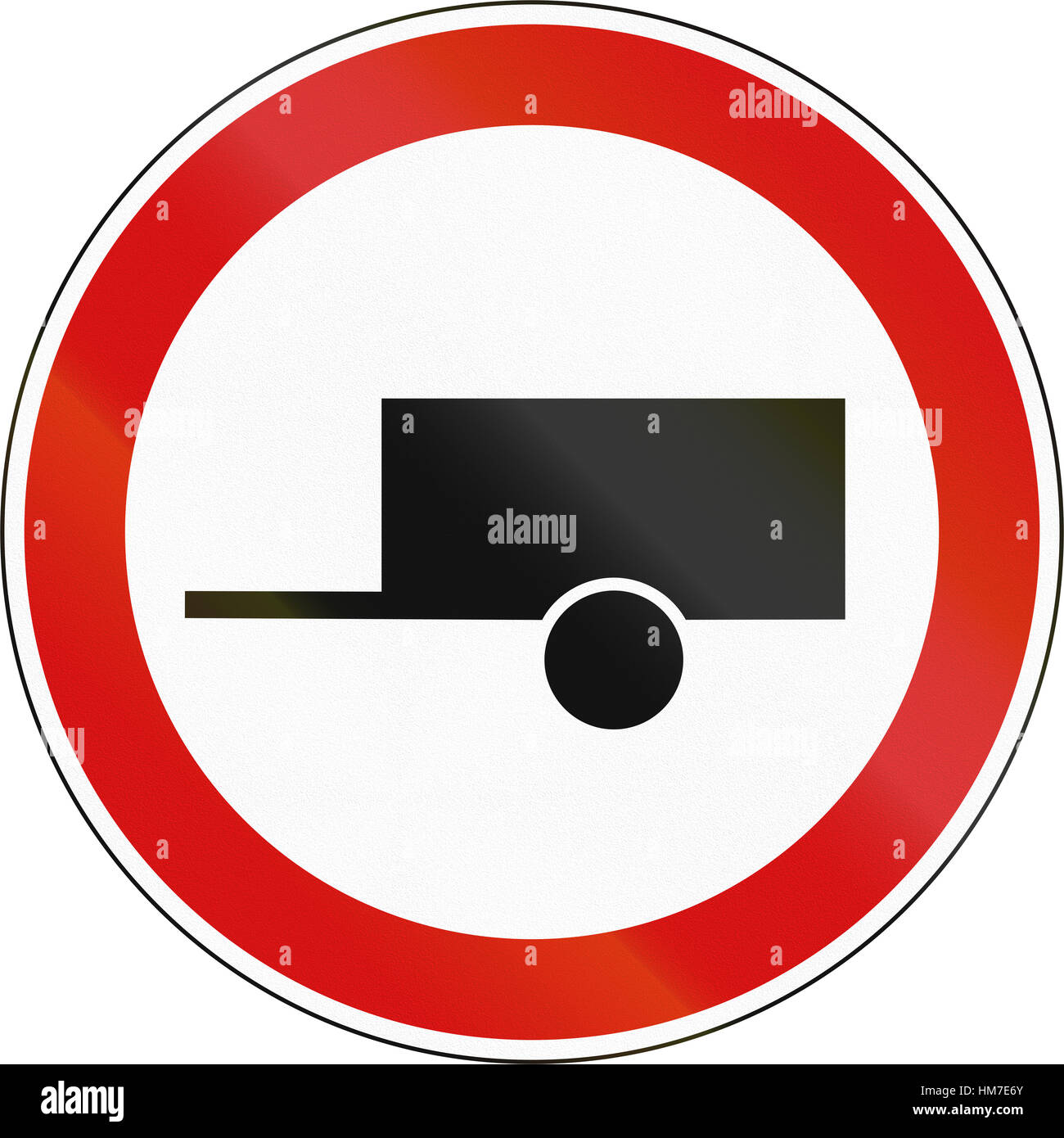A Slovenian prohibition sign - No trailers Stock Photo - Alamy