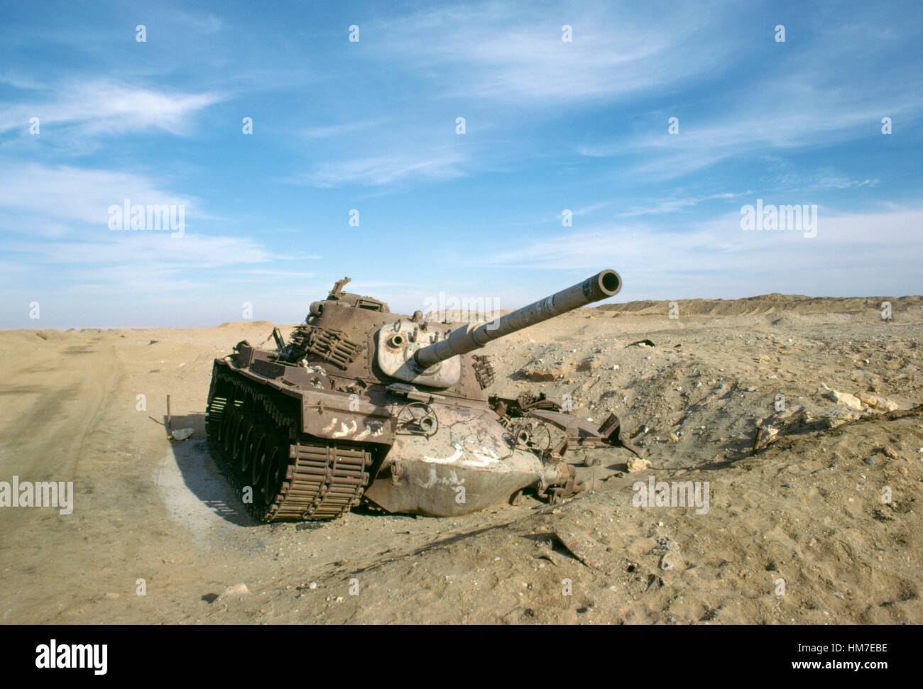 Truck wreckage from Yom Kippur War (1973) near Suez Canal, Sinai ...