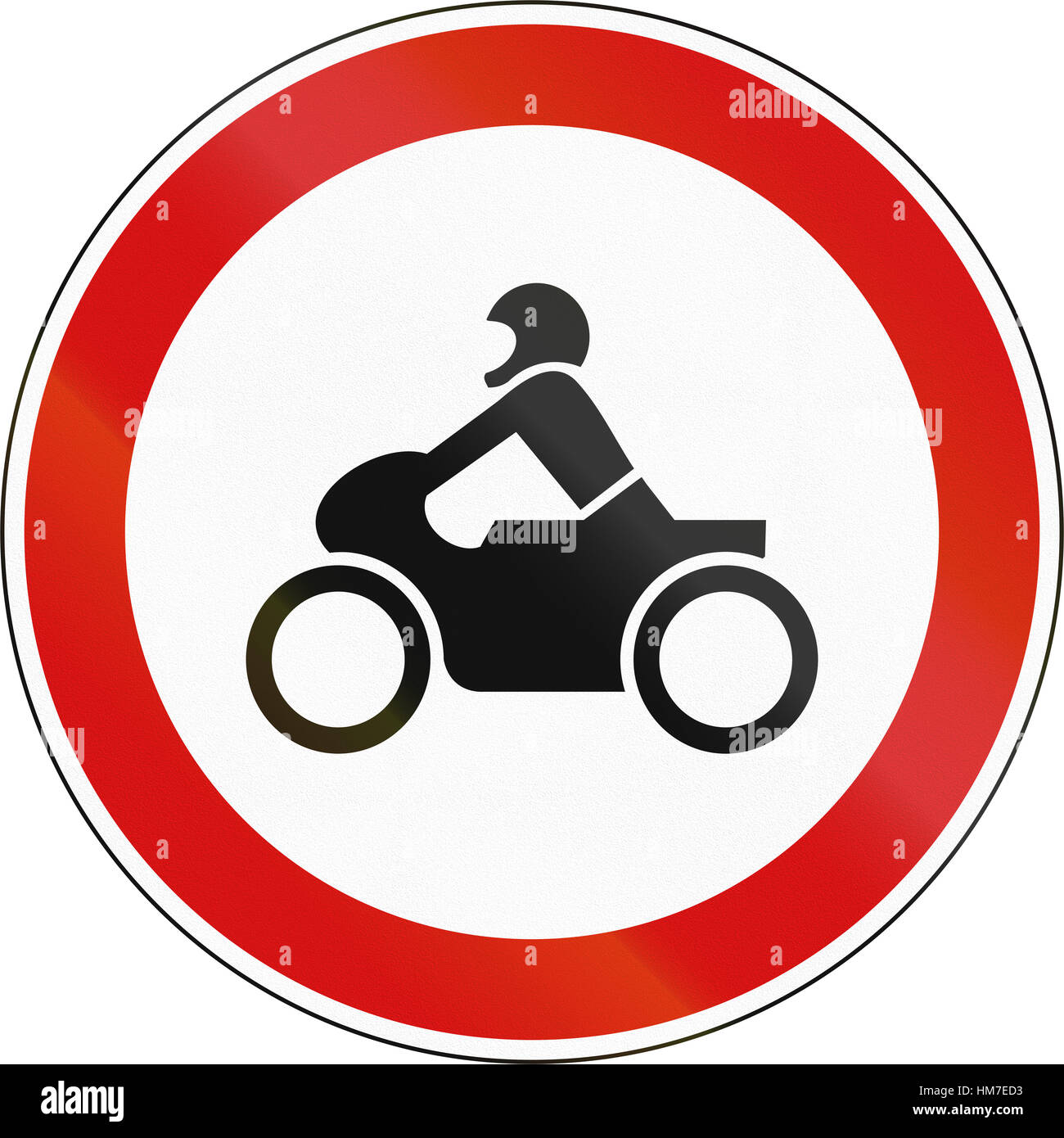 A Slovenian prohibition sign - No Motorcycles Stock Photo - Alamy