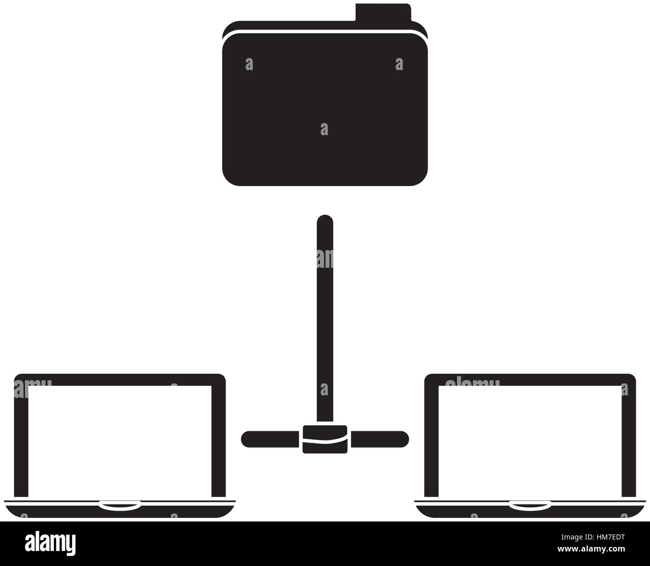 black shared documents data center related, vector illustration Stock ...
