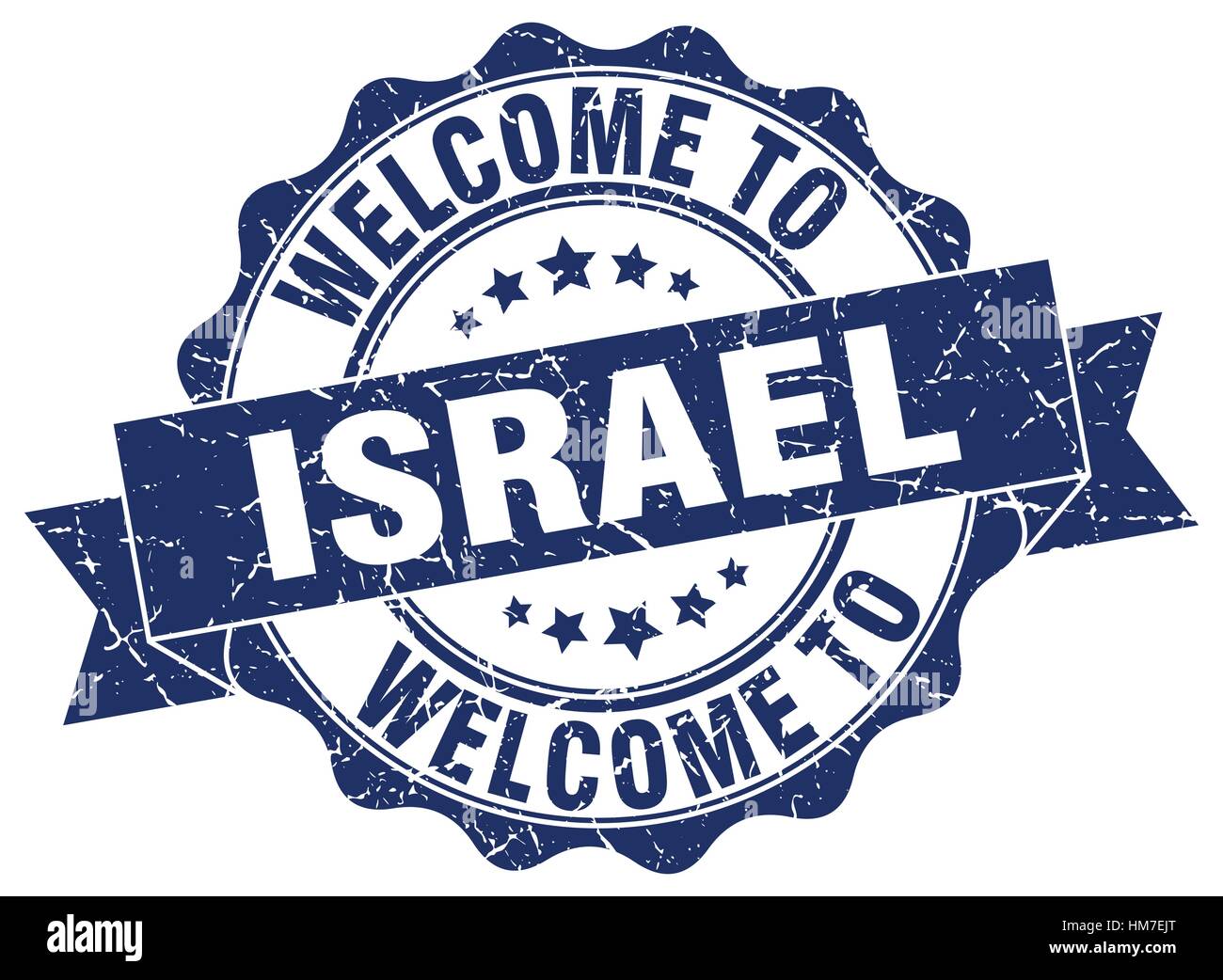Welcome israel blue stamp hi-res stock photography and images - Alamy