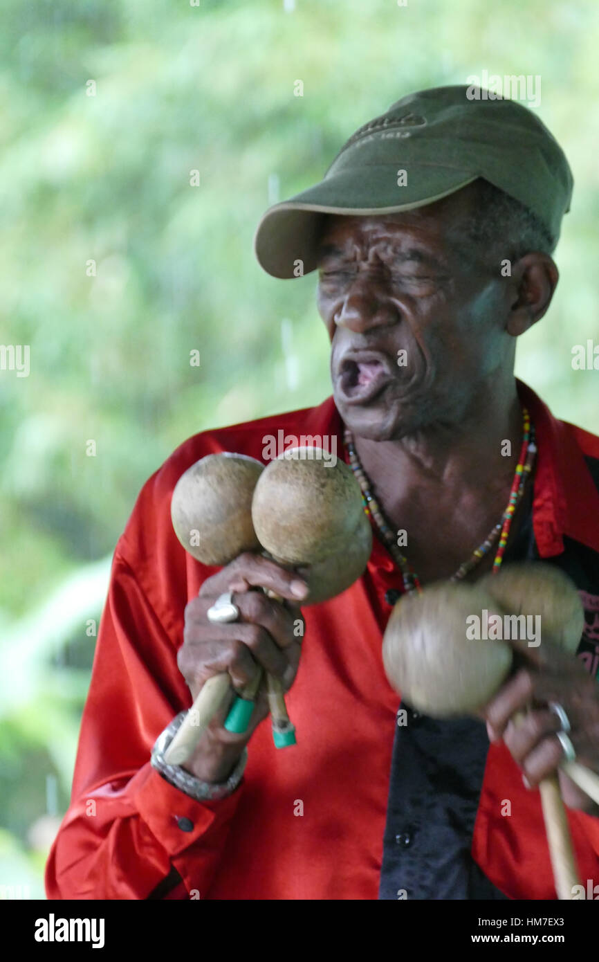 Singer / entertainer on the caribbean island of Grenada Stock Photo - Alamy