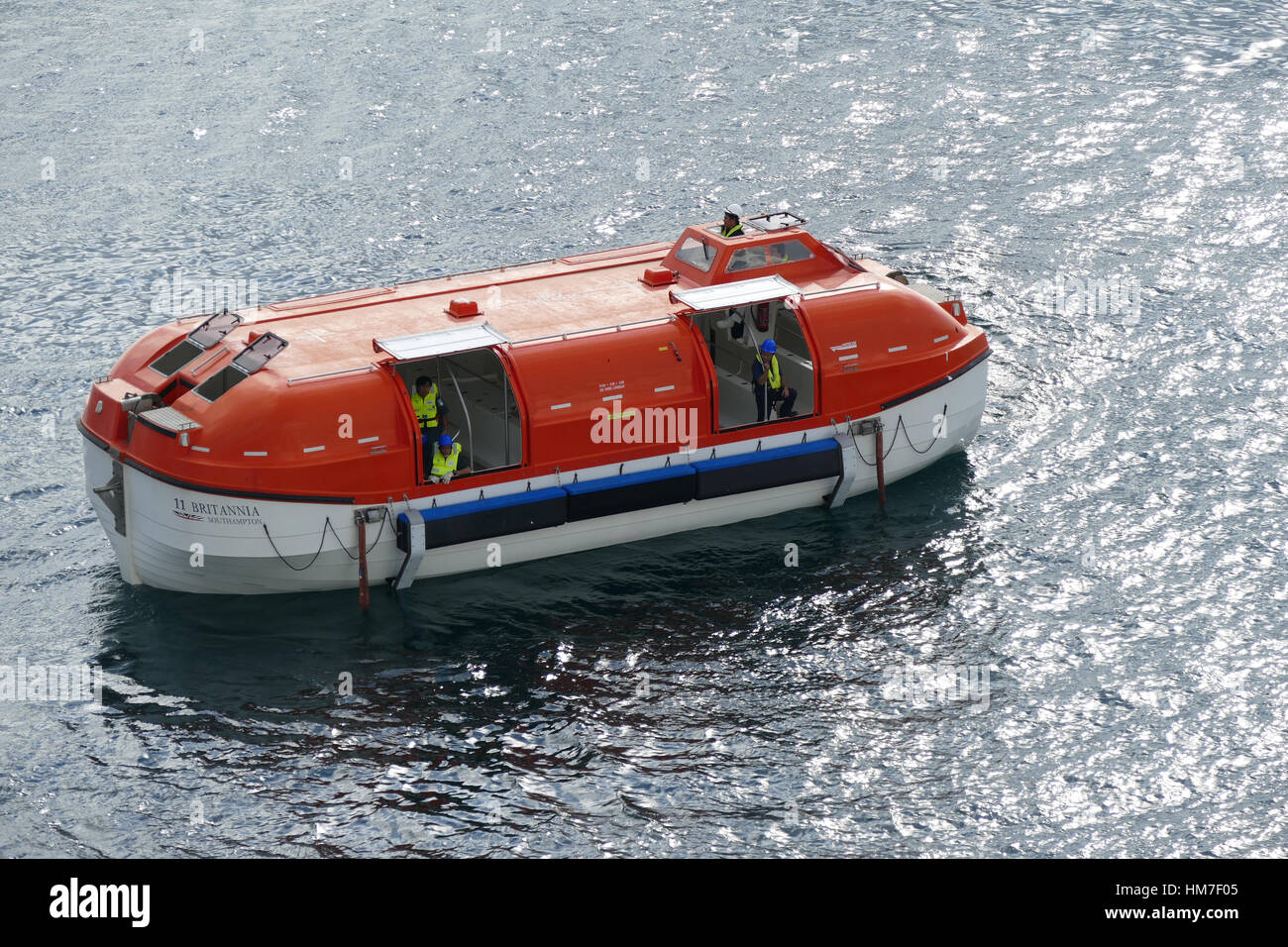 life boat drill Stock Photo - Alamy