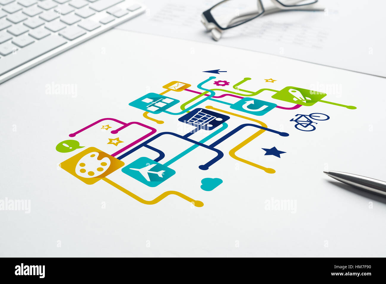 Network media background Stock Photo - Alamy