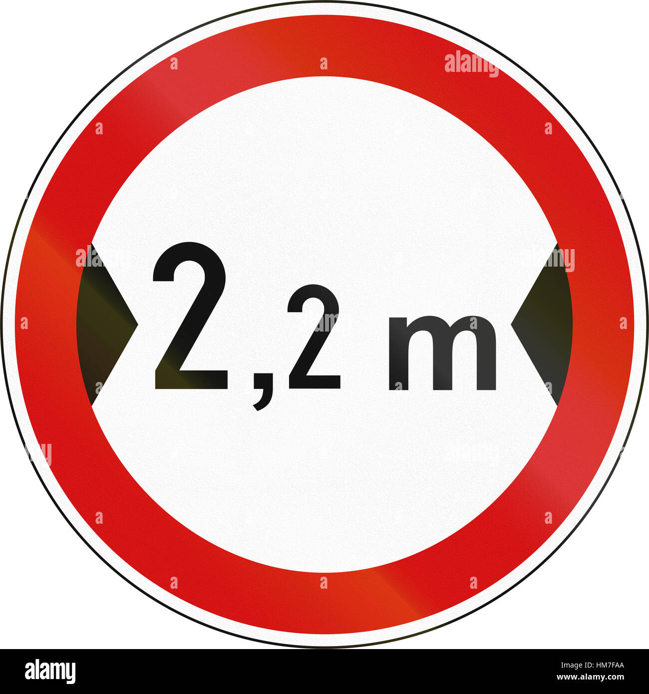 Slovenian regulatory road sign - No vehicles over 2.2 meters in width ...