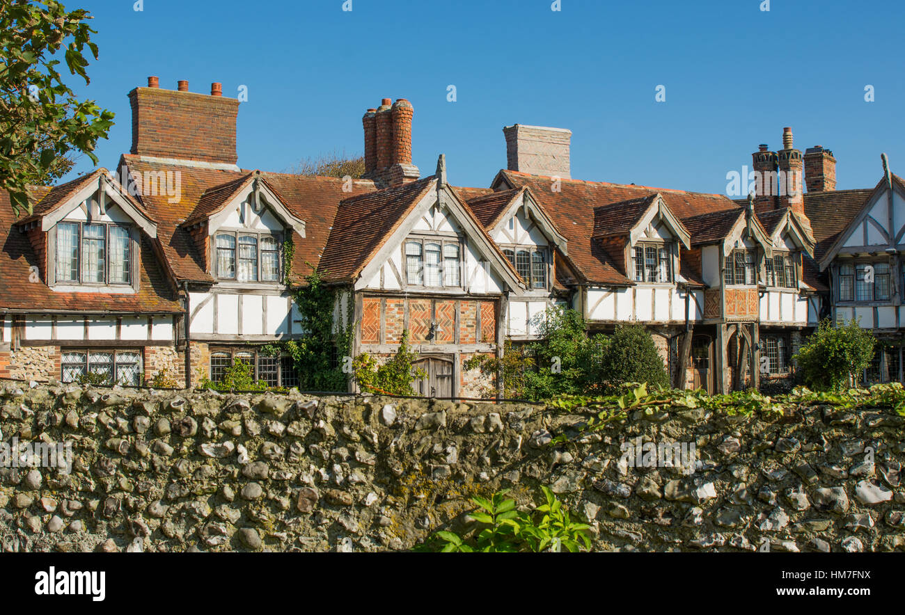 Old half-timbered houses at Rottingdean near Brighton, East Sussex ...