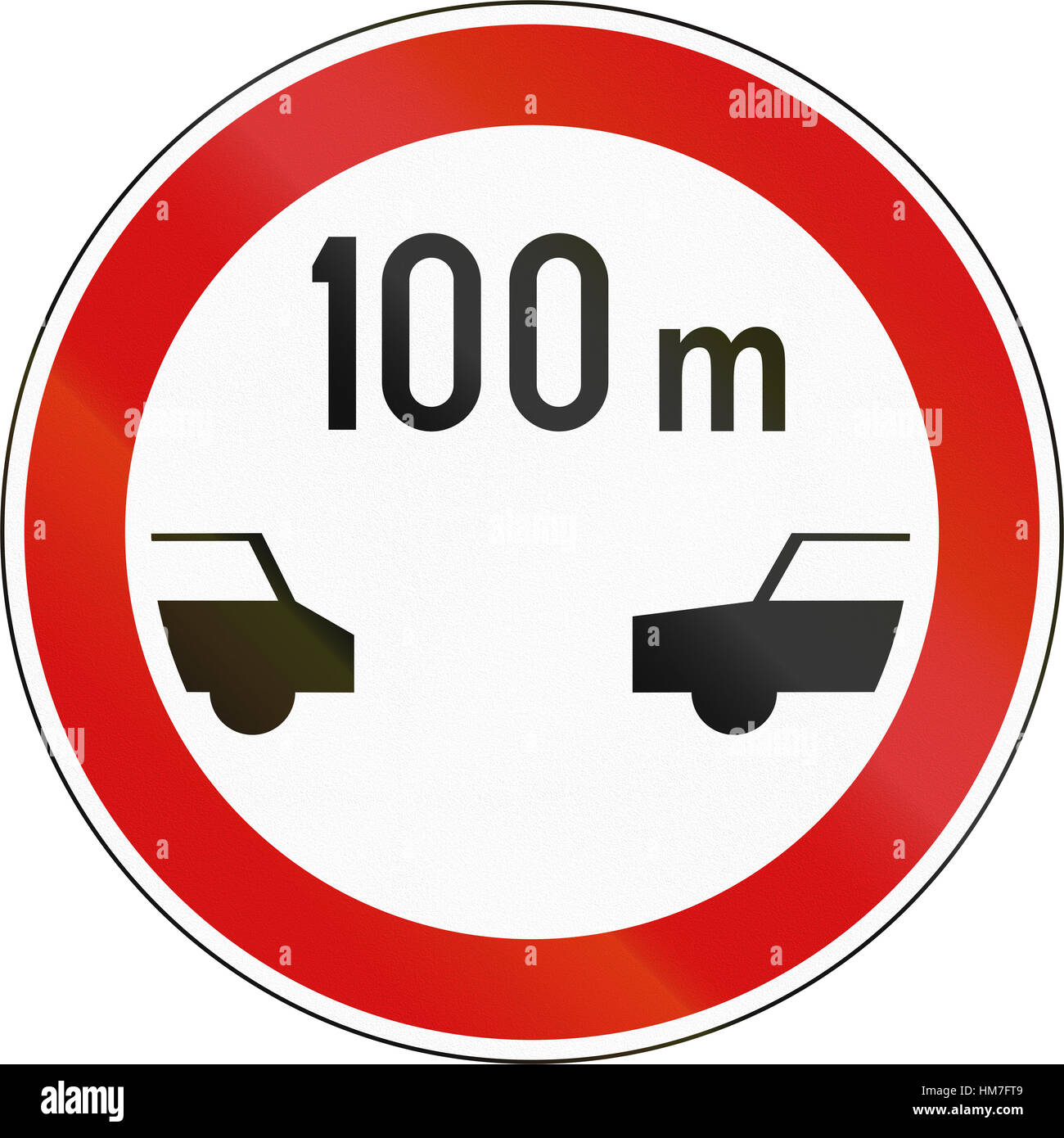 Slovenian regulatory road sign - Minimum safe driving distance between ...