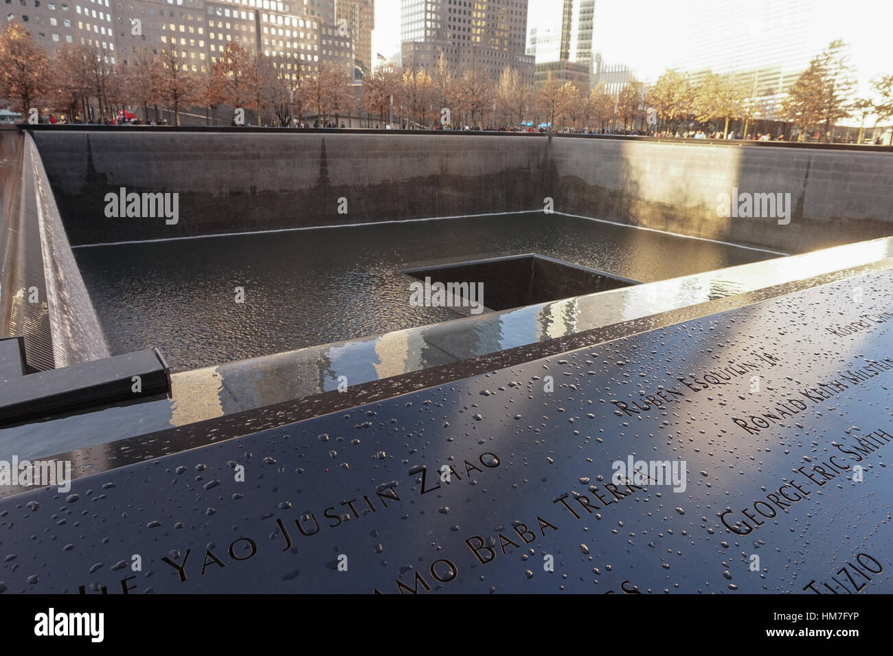 National September 11 Memorial on the site of the twin towers of the ...