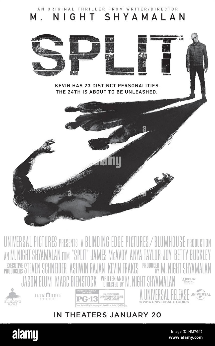SPLIT, US poster, James McAvoy, 2016. ©Universal Pictures/courtesy ...