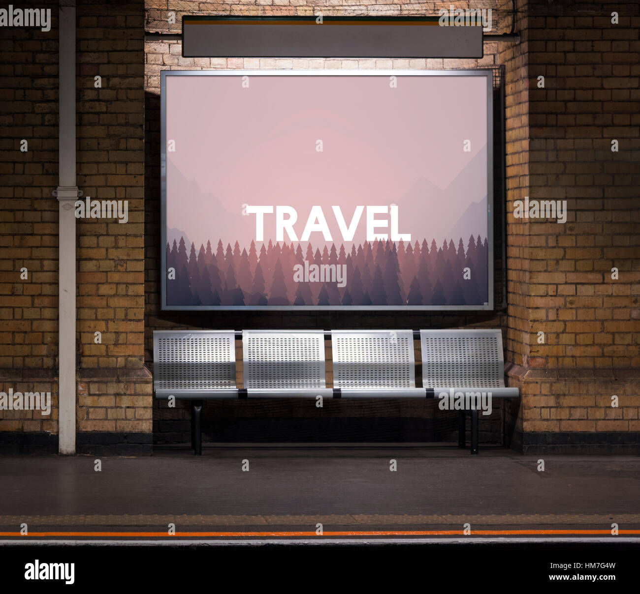 Travel word on nature background with trees Stock Photo - Alamy