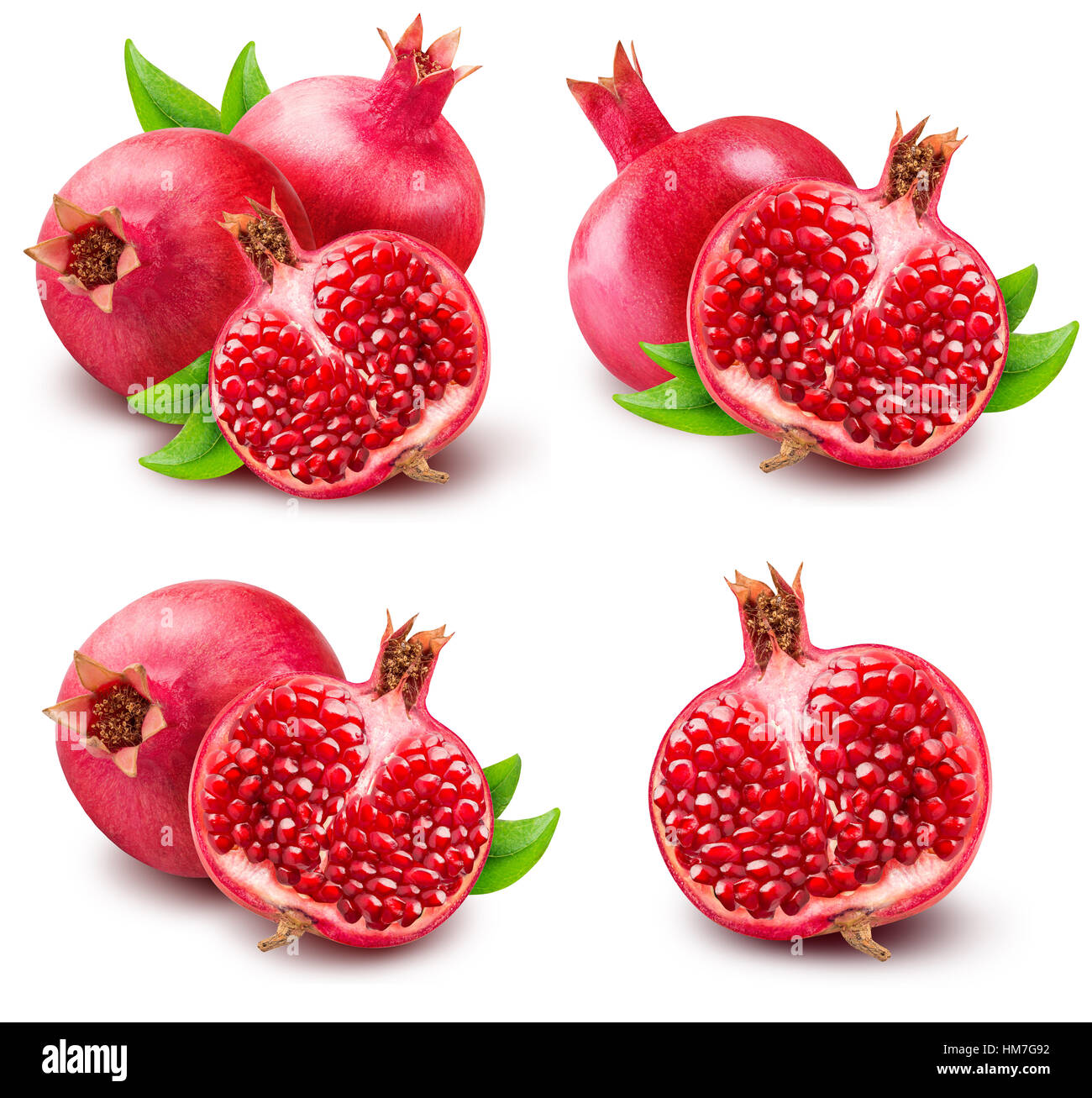 Set of Pomegranates isolated on white background with clipping path ...