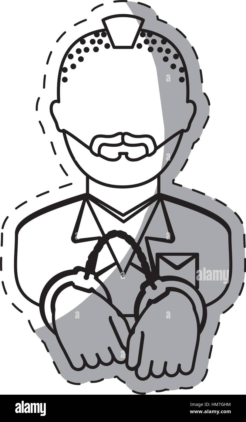 Figure Arrested Man Handcuffs Icon Stock Vector Images Alamy