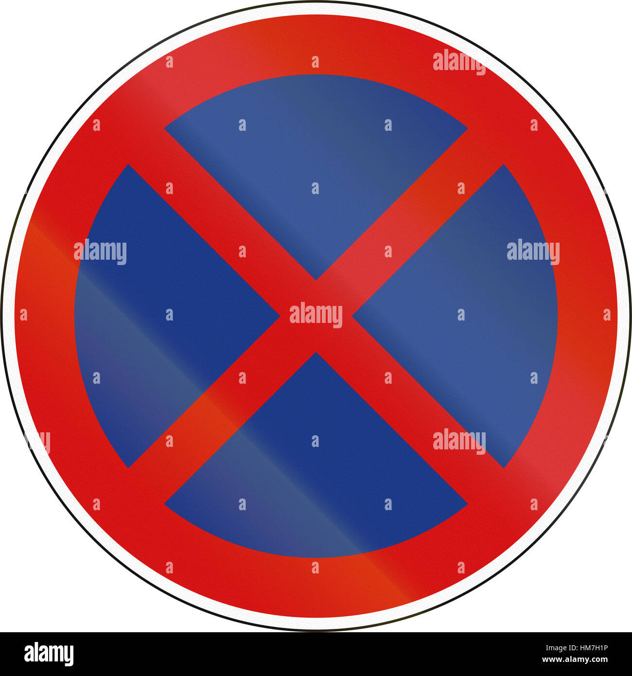 A Slovenian prohibition sign - No Stopping Stock Photo - Alamy