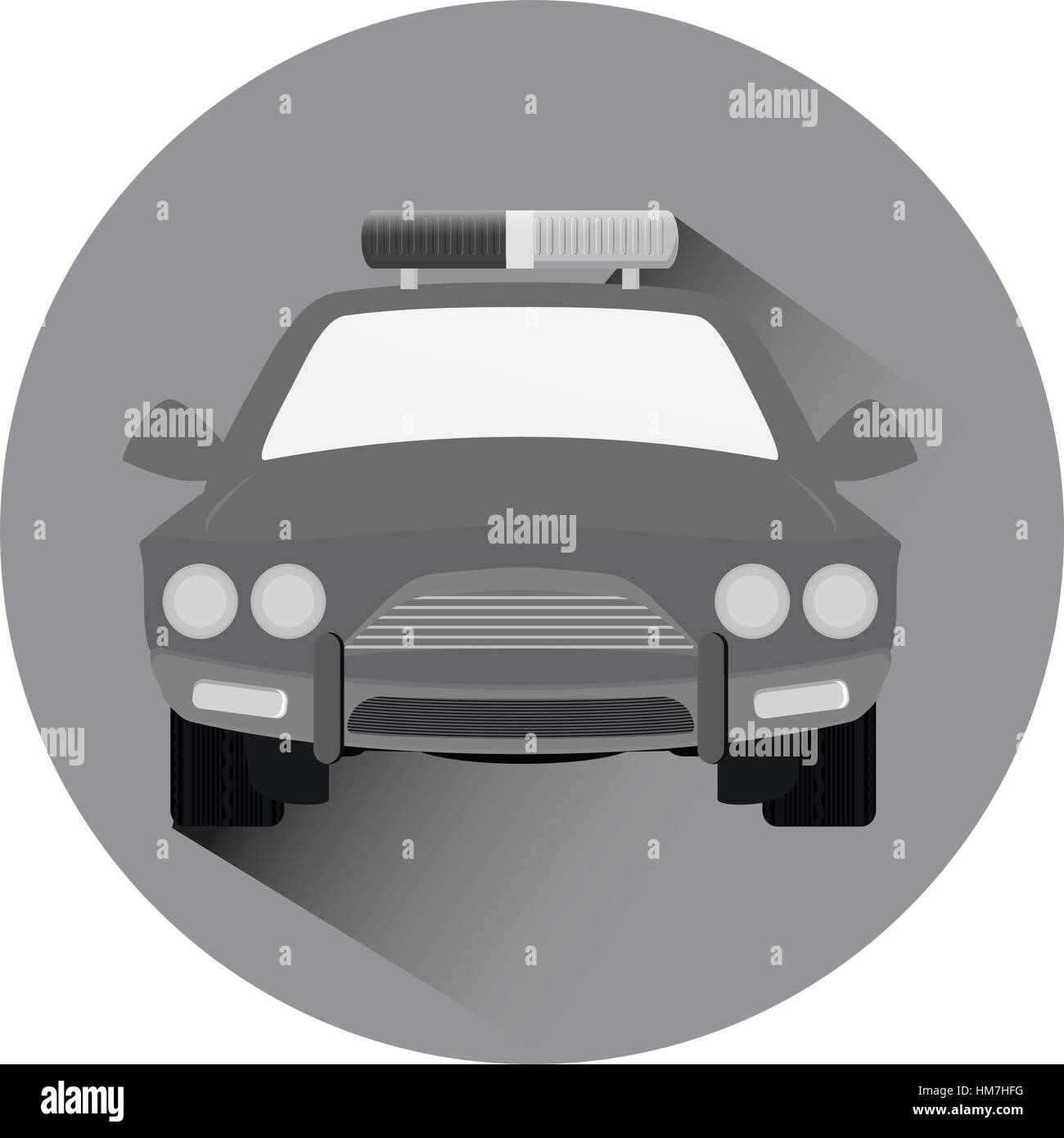 grayscale car police icon image, vector illustration design Stock ...