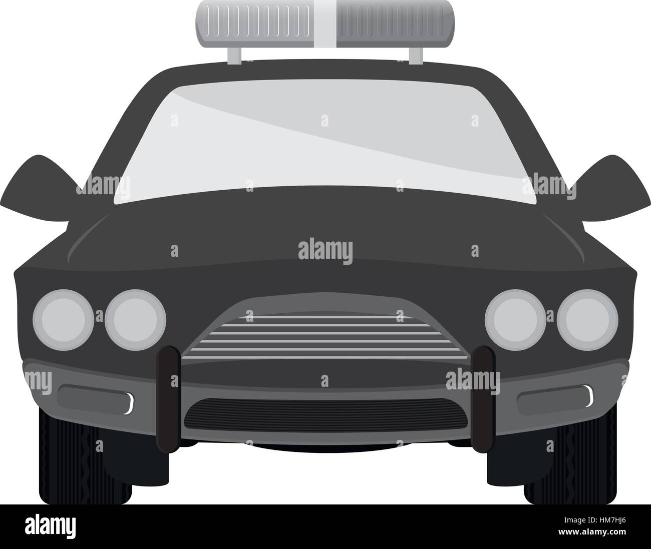 grayscale car police icon image, vector illustration design Stock ...