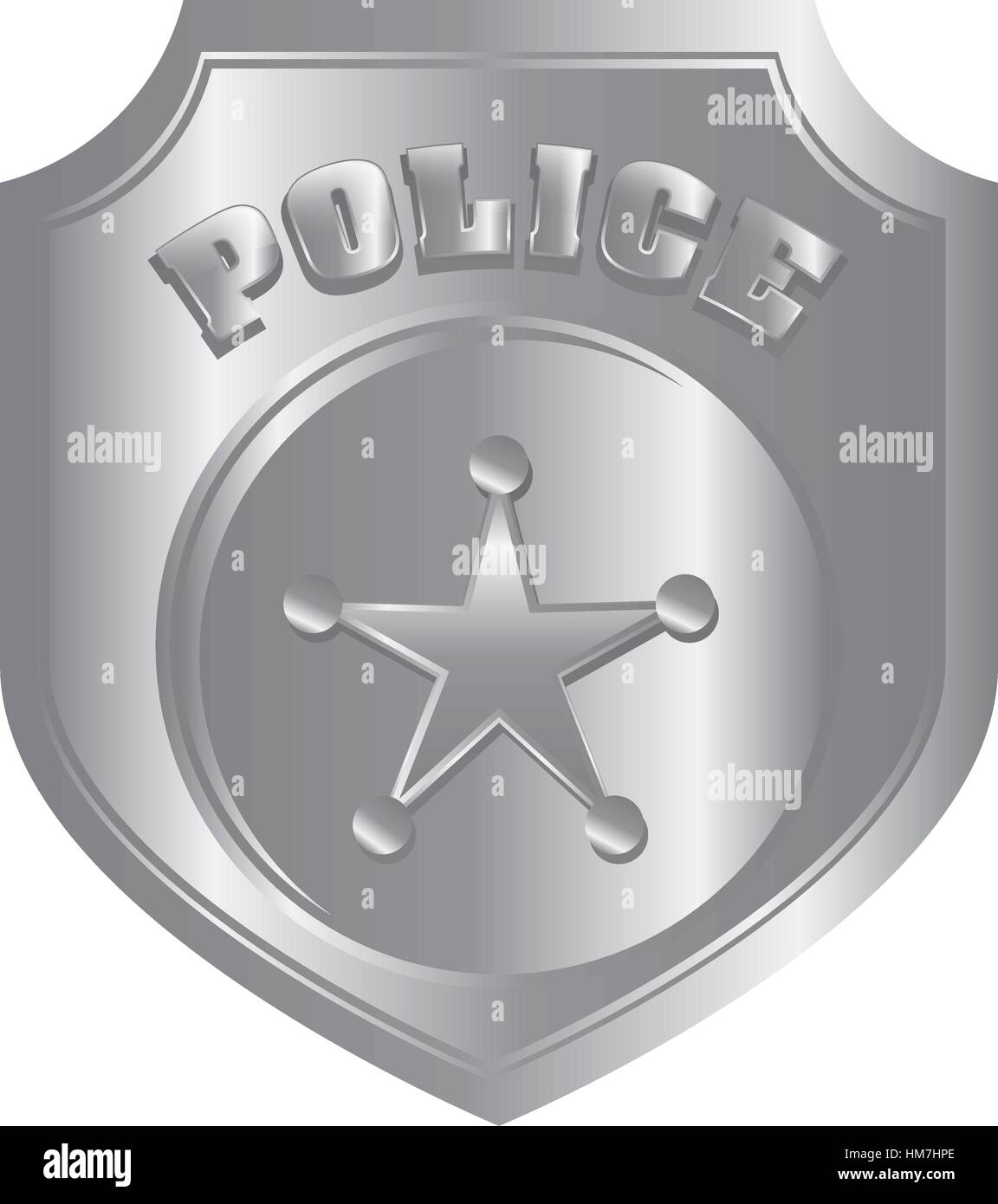 grayscale police badge icon image, vector illustration Stock Vector ...