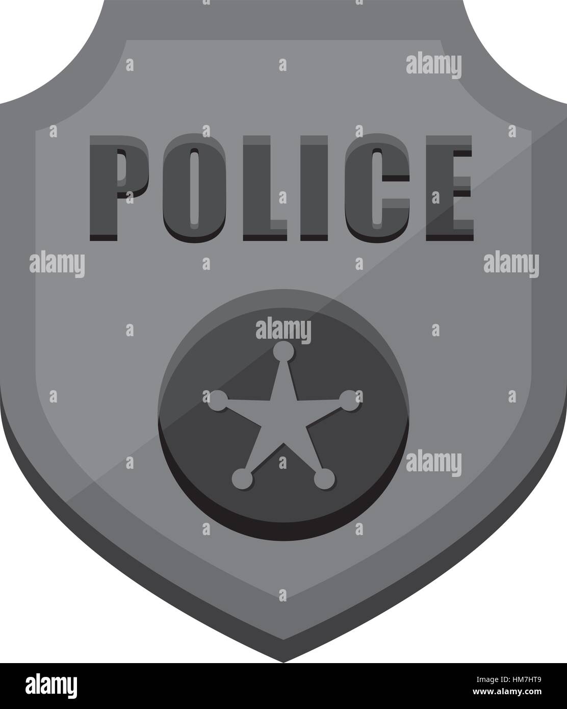 grayscale police badge icon image, vector illustration Stock Vector ...