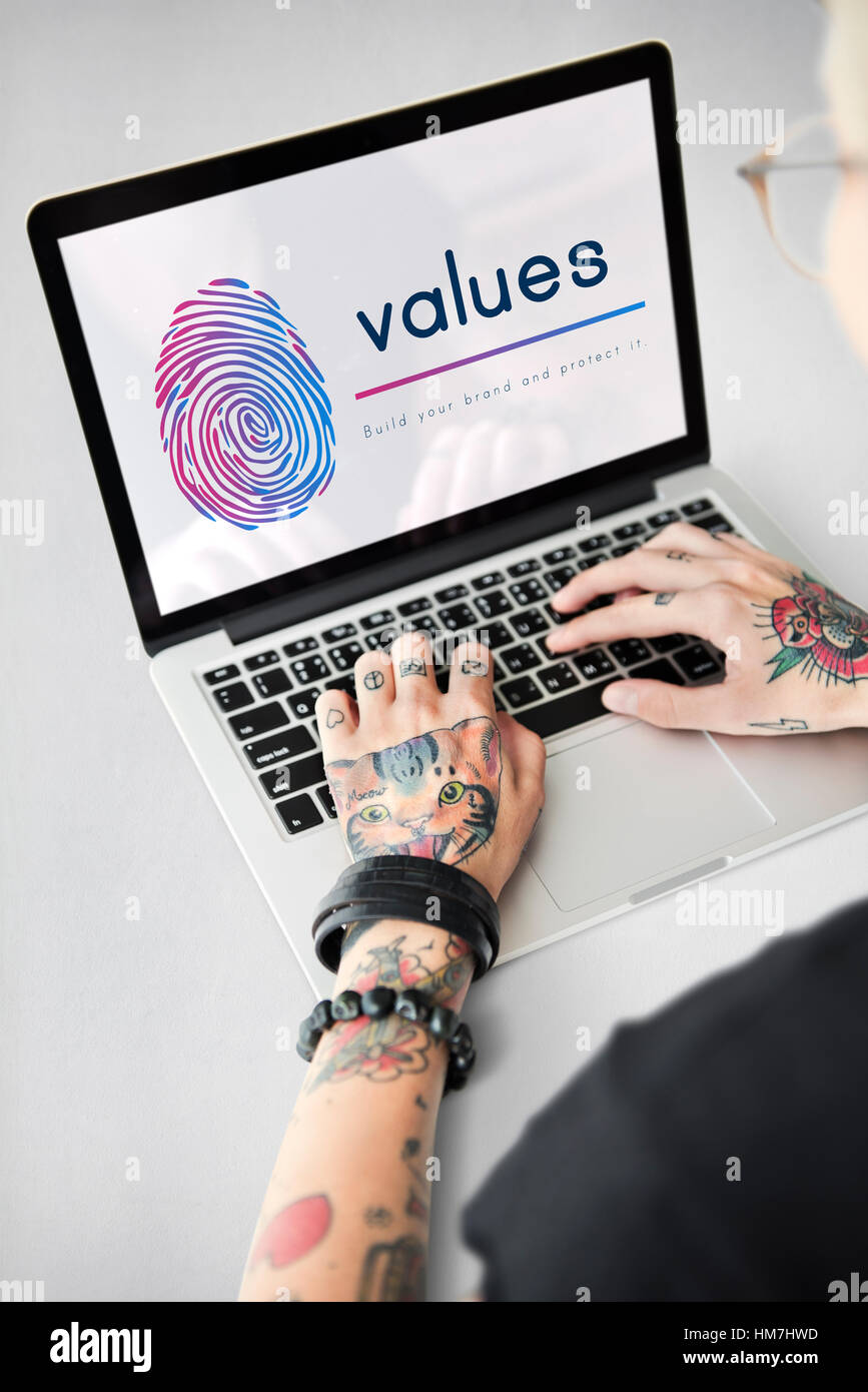 Design Logo Patent Fingerprint Concept Stock Photo - Alamy