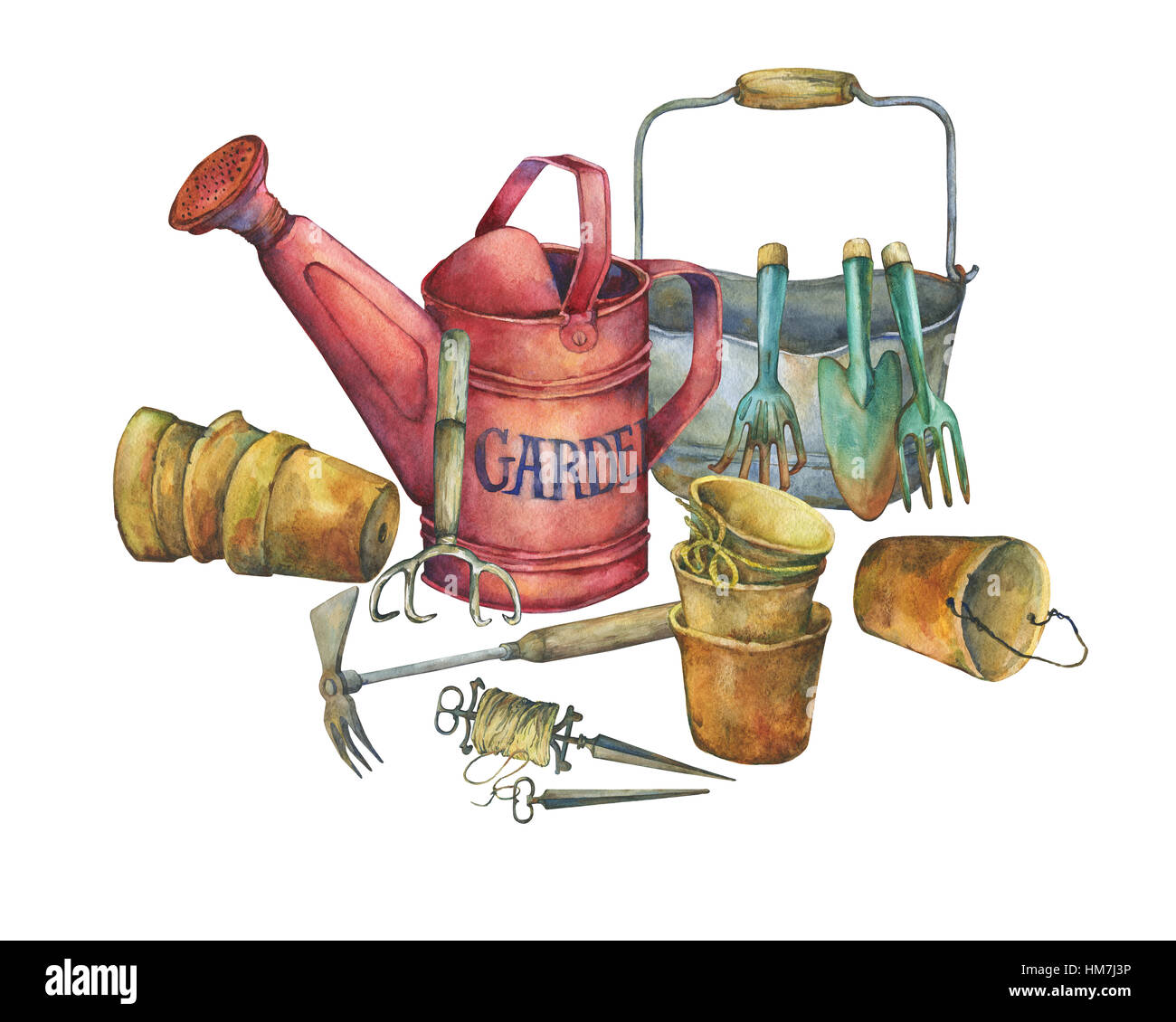 Gardening tools sketch hi-res stock photography and images - Alamy