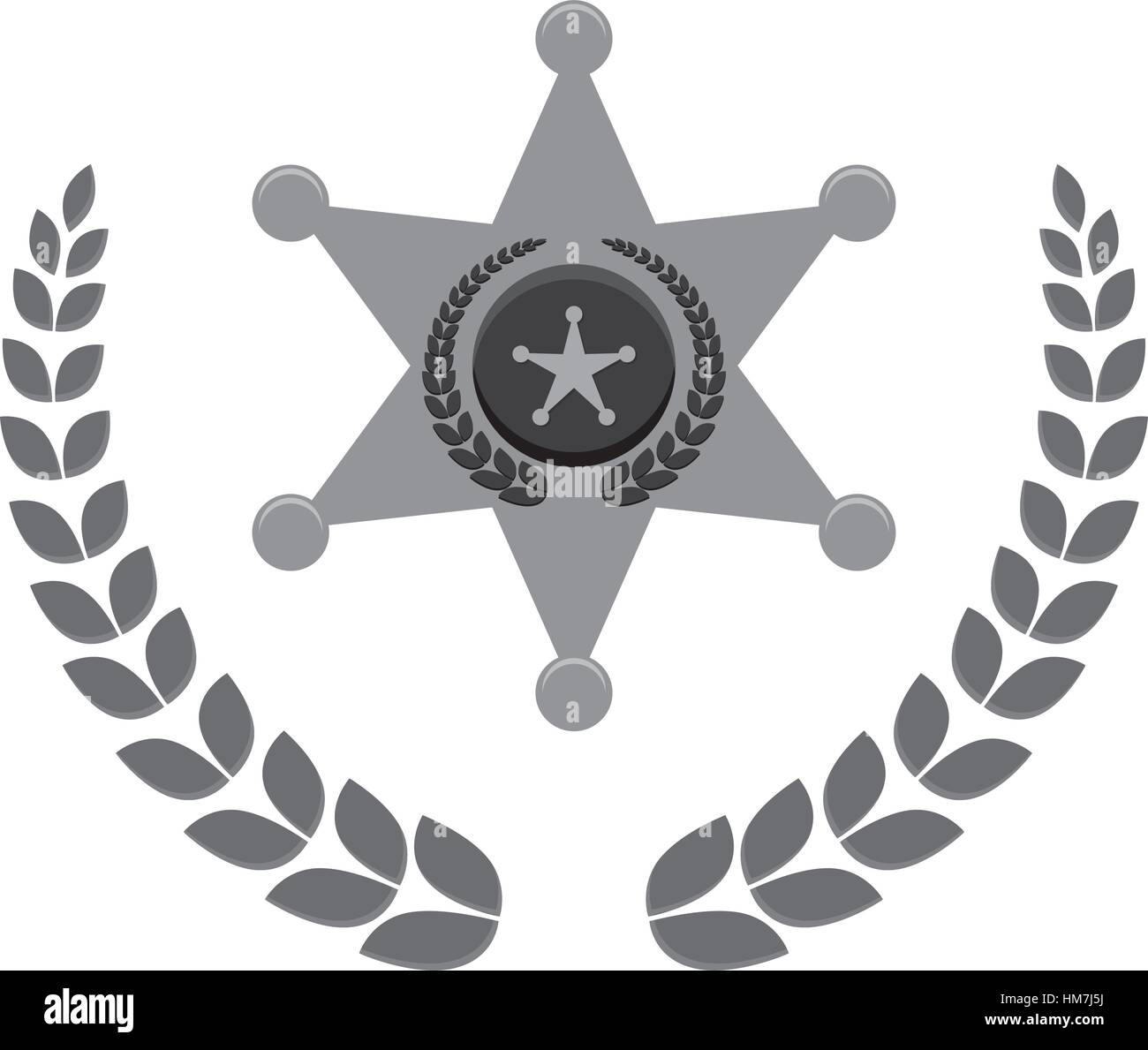 grayscale police badge icon image, vector illustration Stock Vector ...