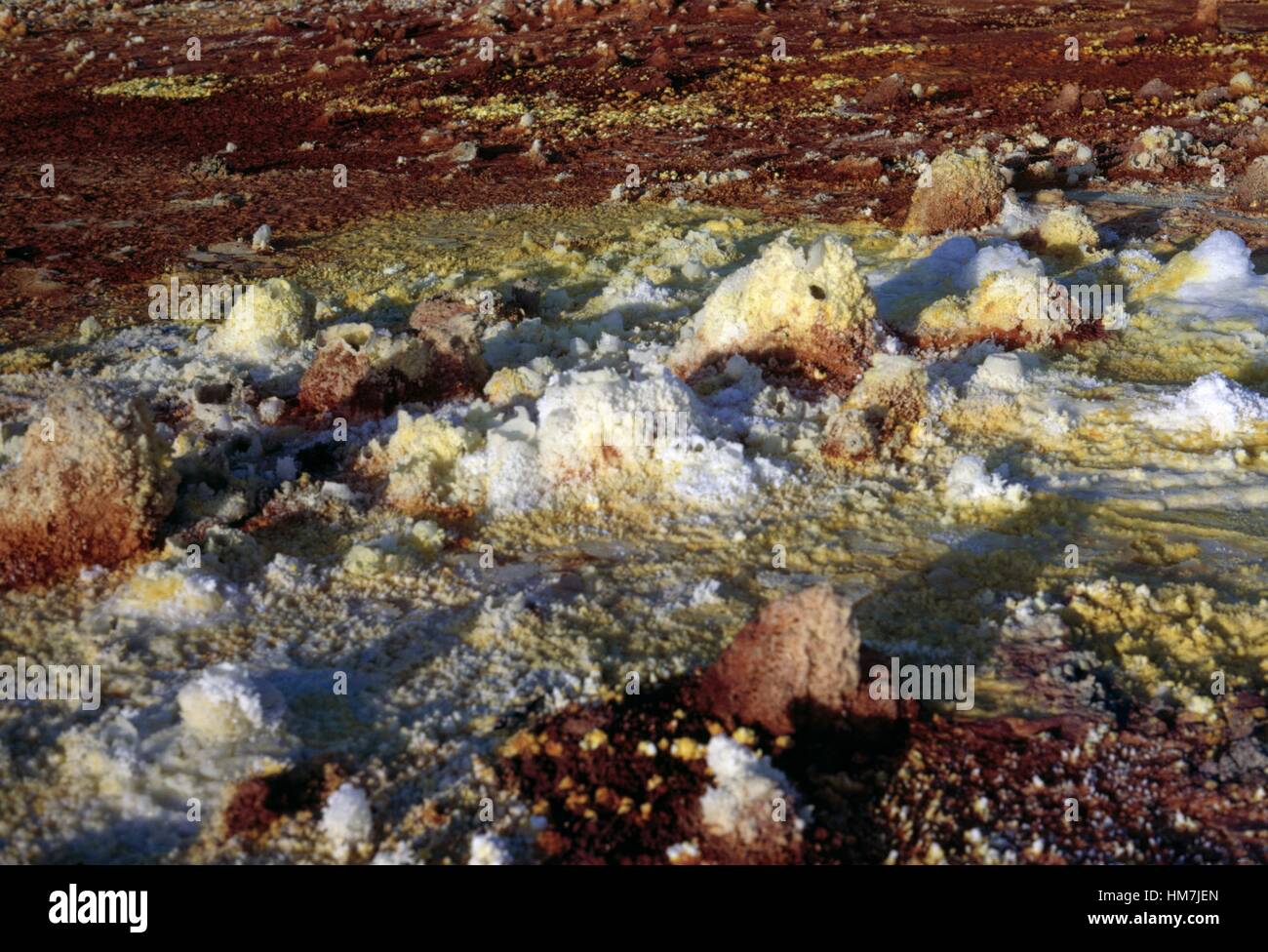 Salt deposits, Dallol volcanic crater, Ethiopia Stock Photo - Alamy