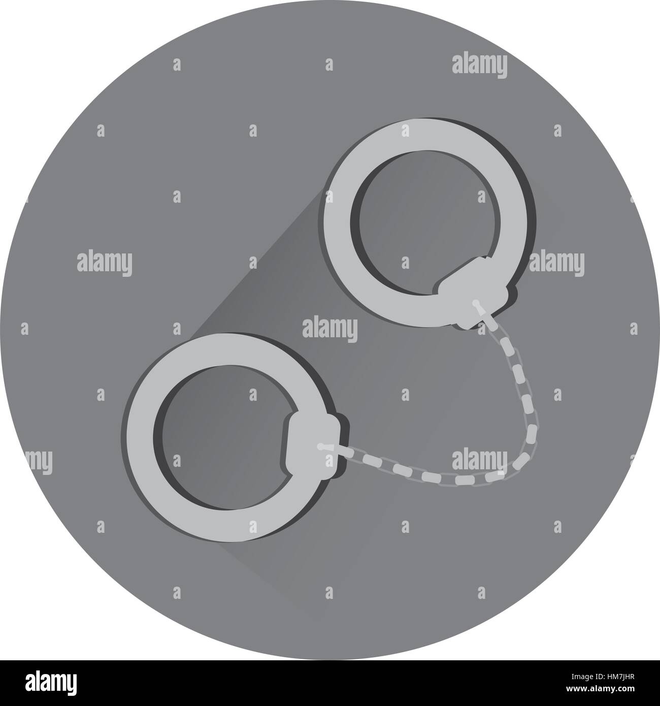grayscale handcuffs police icon image, vector illustration Stock Vector ...